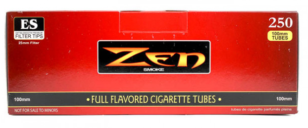 ZEN Red Full Flavor 100MM Size - Case 40 Boxes - 250 Tubes Box Tobacco ...