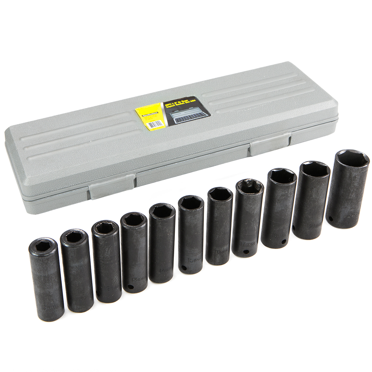24PC 1 2 DR Drive Deep Impact Socket Set Metric MM And SAE With