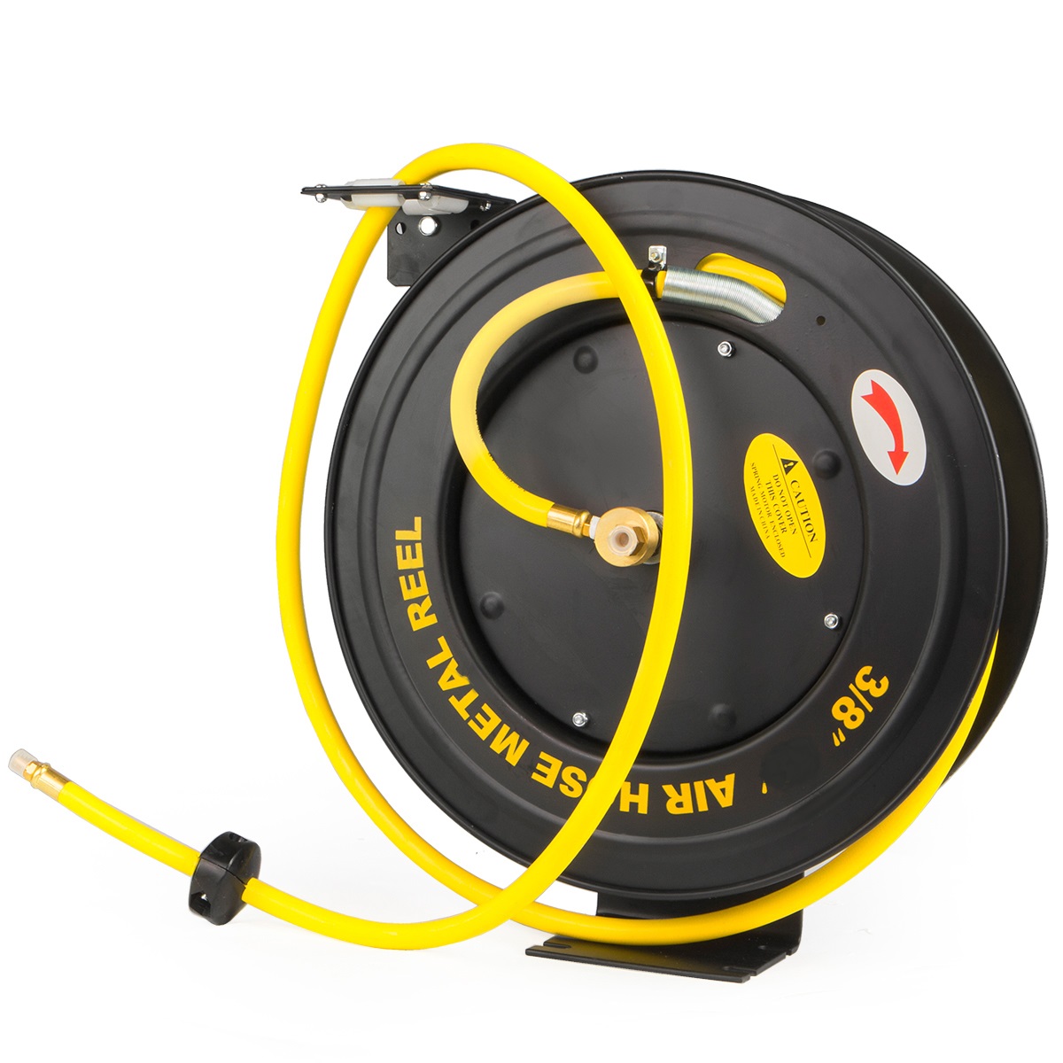 3 8 X 100 ft Retractable Auto Rewind Air Hose Reel 300 PSI Rubber