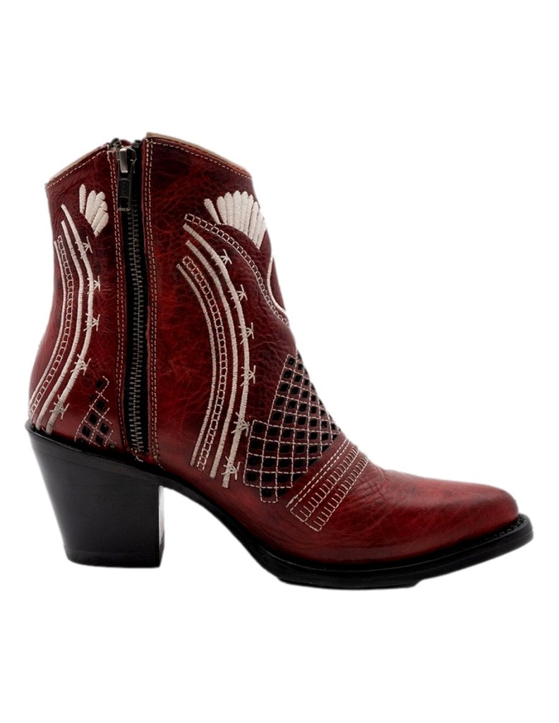 Ferrini Western Boots Womens Savannah 7" Round Toe Red 60611-22 | eBay