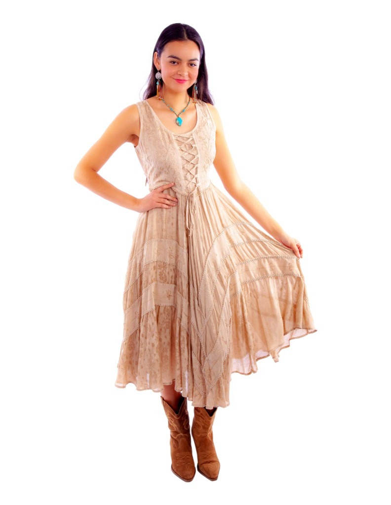 Scully Western Dress Womens Full Length Lace Up Sleeveless F0_HC118 | eBay