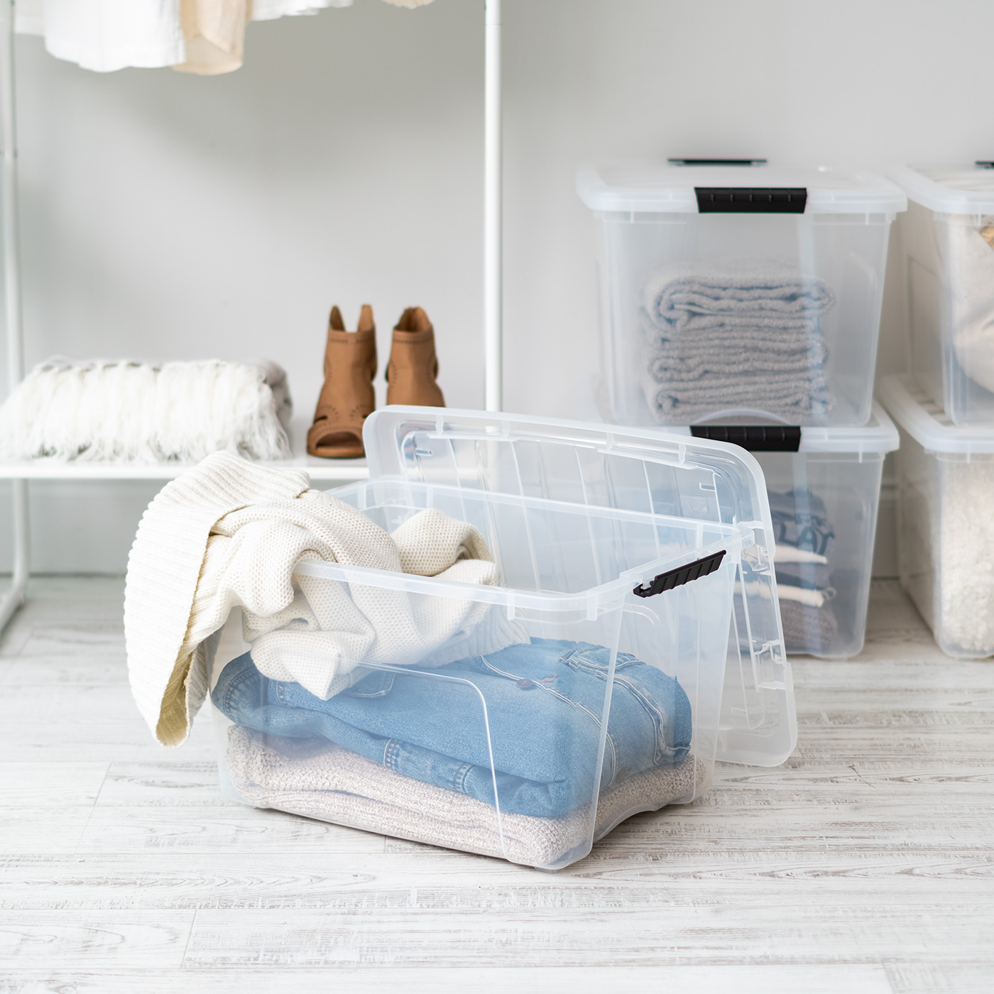 IRIS USA TB Clear Plastic Storage Bin Tote Organizing Container 40 QT 6 ...