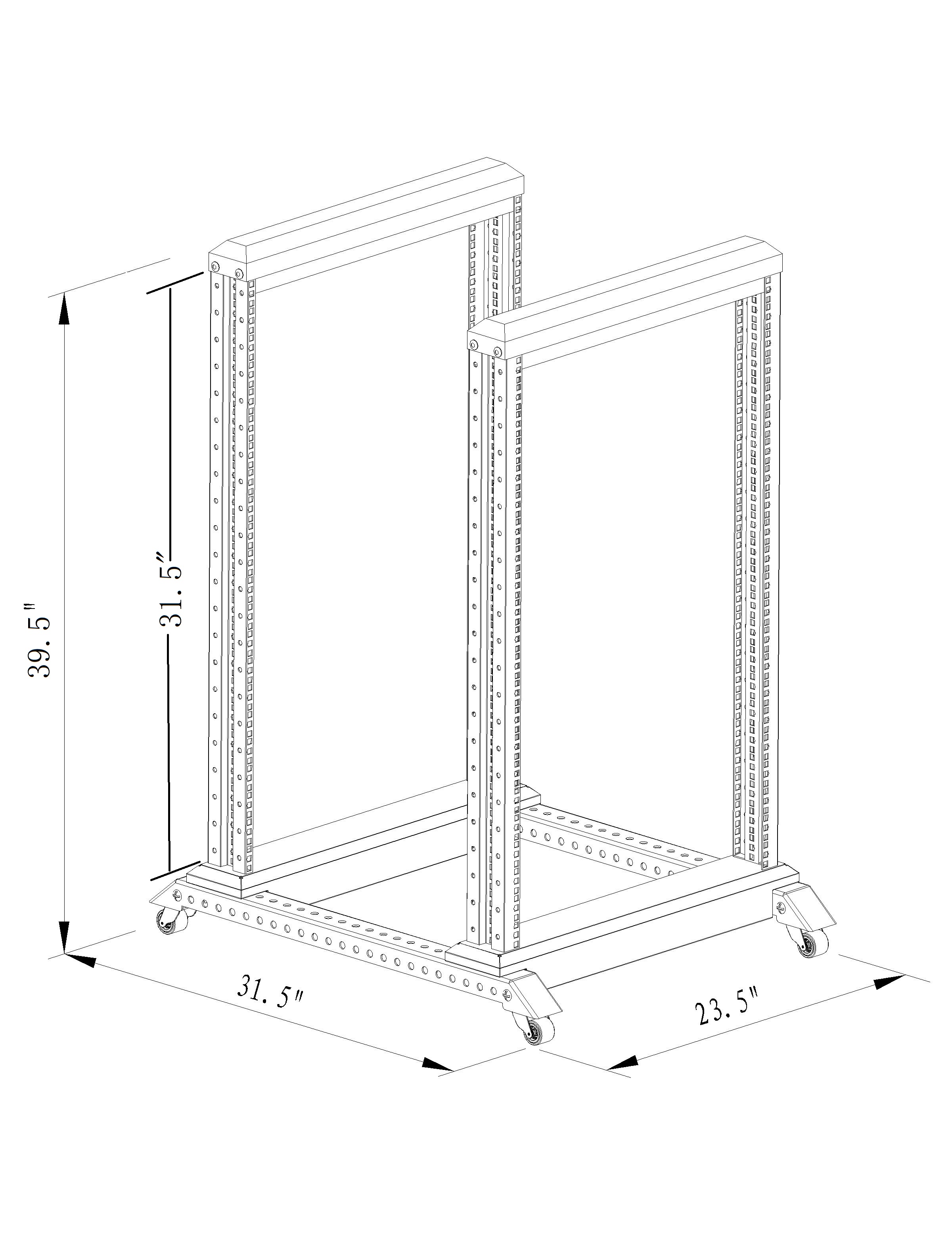 NEW 15U 4 Post Open Frame Racks 19'' Server/Audio Steel Rack 24'' Deep ...