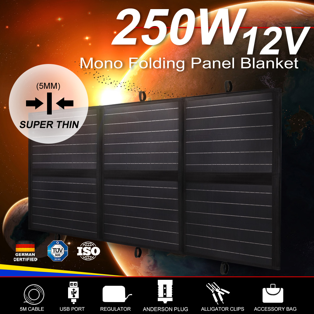 Mobi Solar Blanket 200W 300W 400W Mono 12V Folding Panel Kit 5M Cable ...