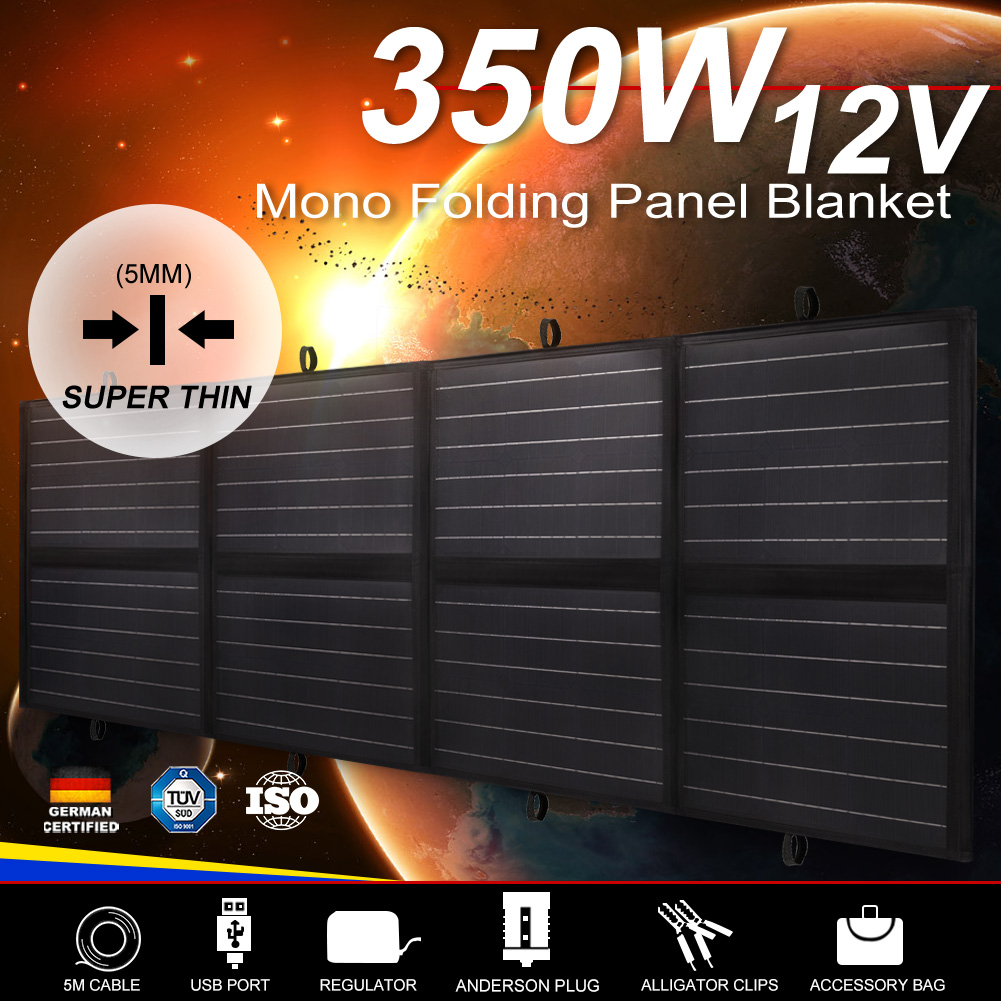 Mobi Solar Blanket 200W 300W 400W Mono 12V Folding Panel Kit 5M Cable ...