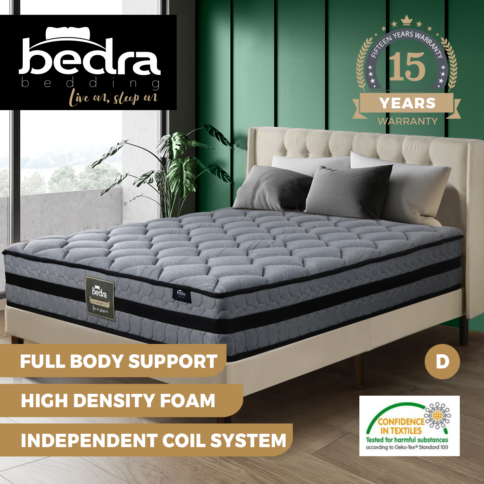 Bedra Mattress Queen Single Double King EuroTop Medium Firm Spring ...