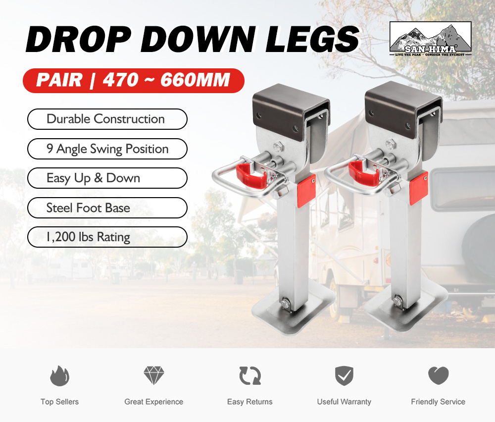 San hima Drop Down Legs 400MM- 740MM Caravan Corner Stabilizer 1200LBS ...