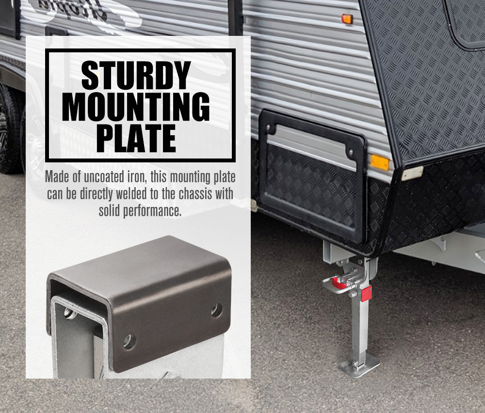 4X400MM Corner Legs Drop Down W/Handle Steel Base 1200LBS Caravan ...