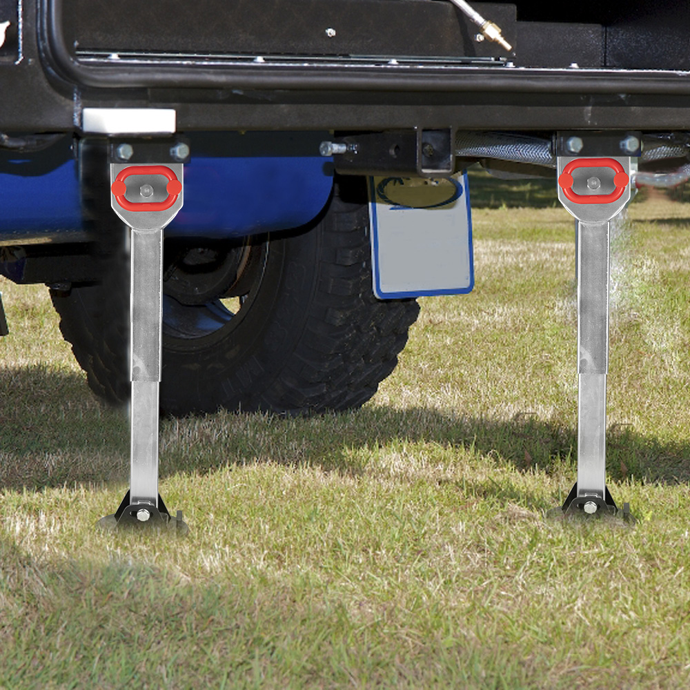2X590MM Corner Legs Drop Down W/Handle Steel Base 1500LBS Caravan ...