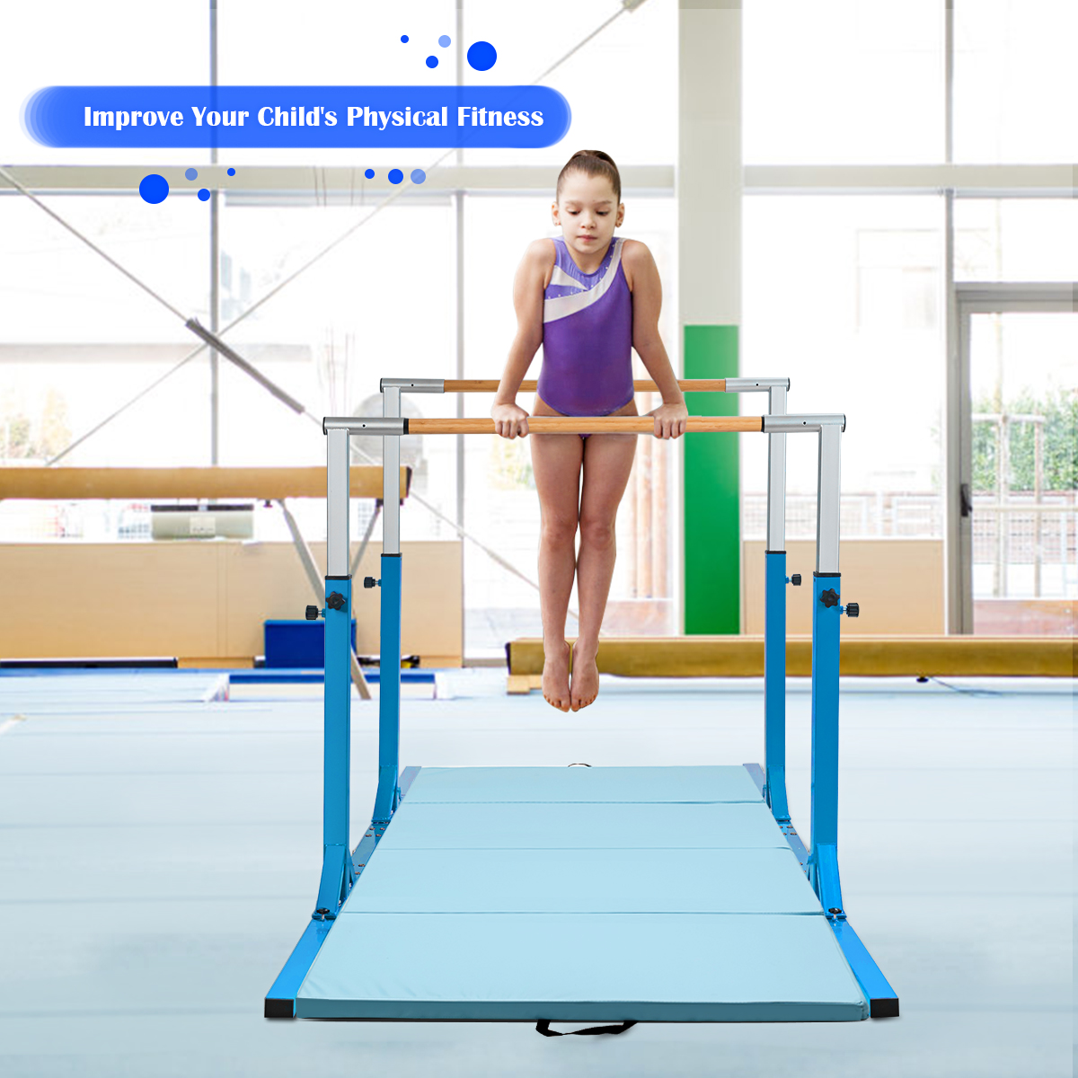 Goplus Kids Double Horizontal Bars Gymnastic Training Parallel Bars Adjustable | eBay