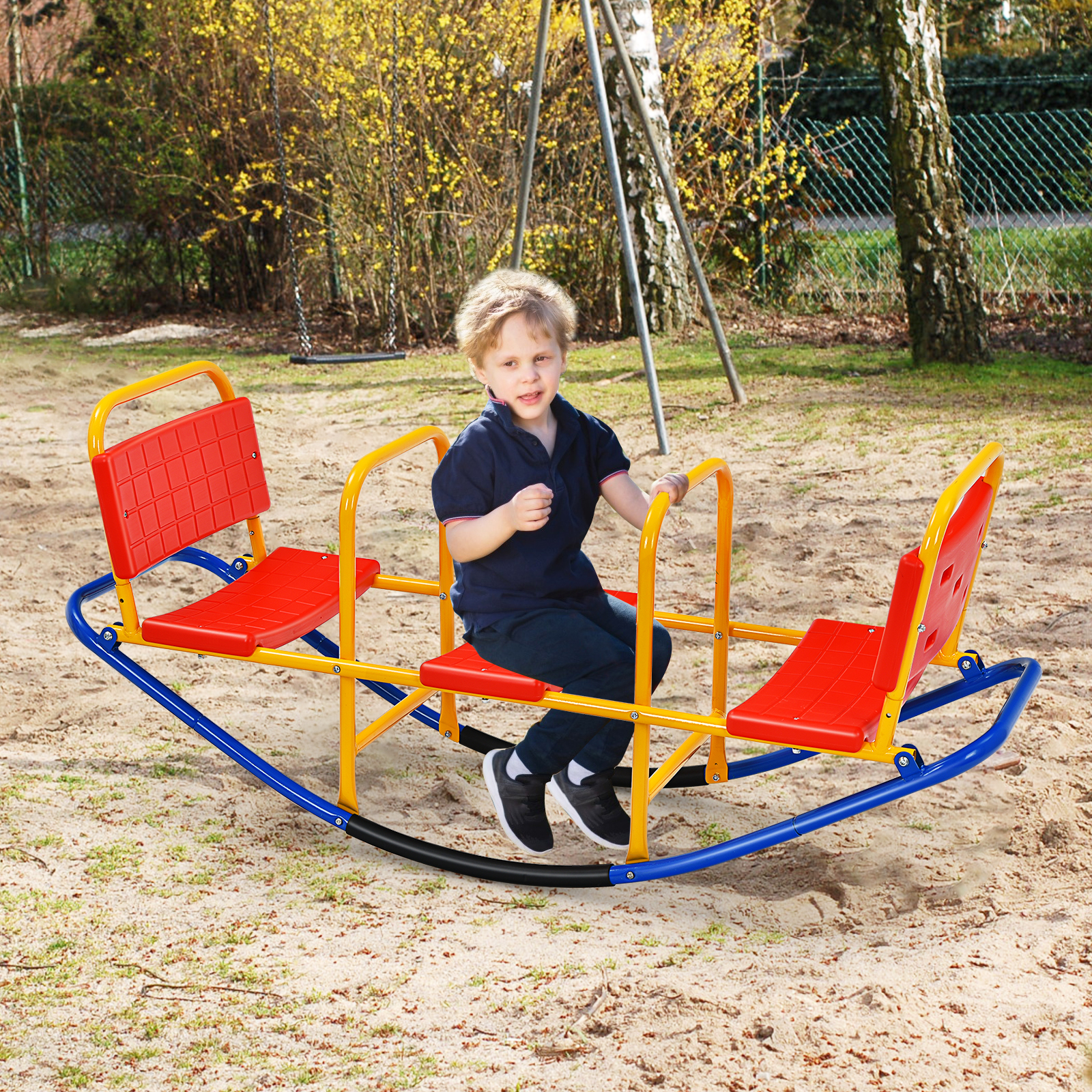 Costway Kids Teeter Totter Outdoor Teeter Totter Gift for Children Boys ...