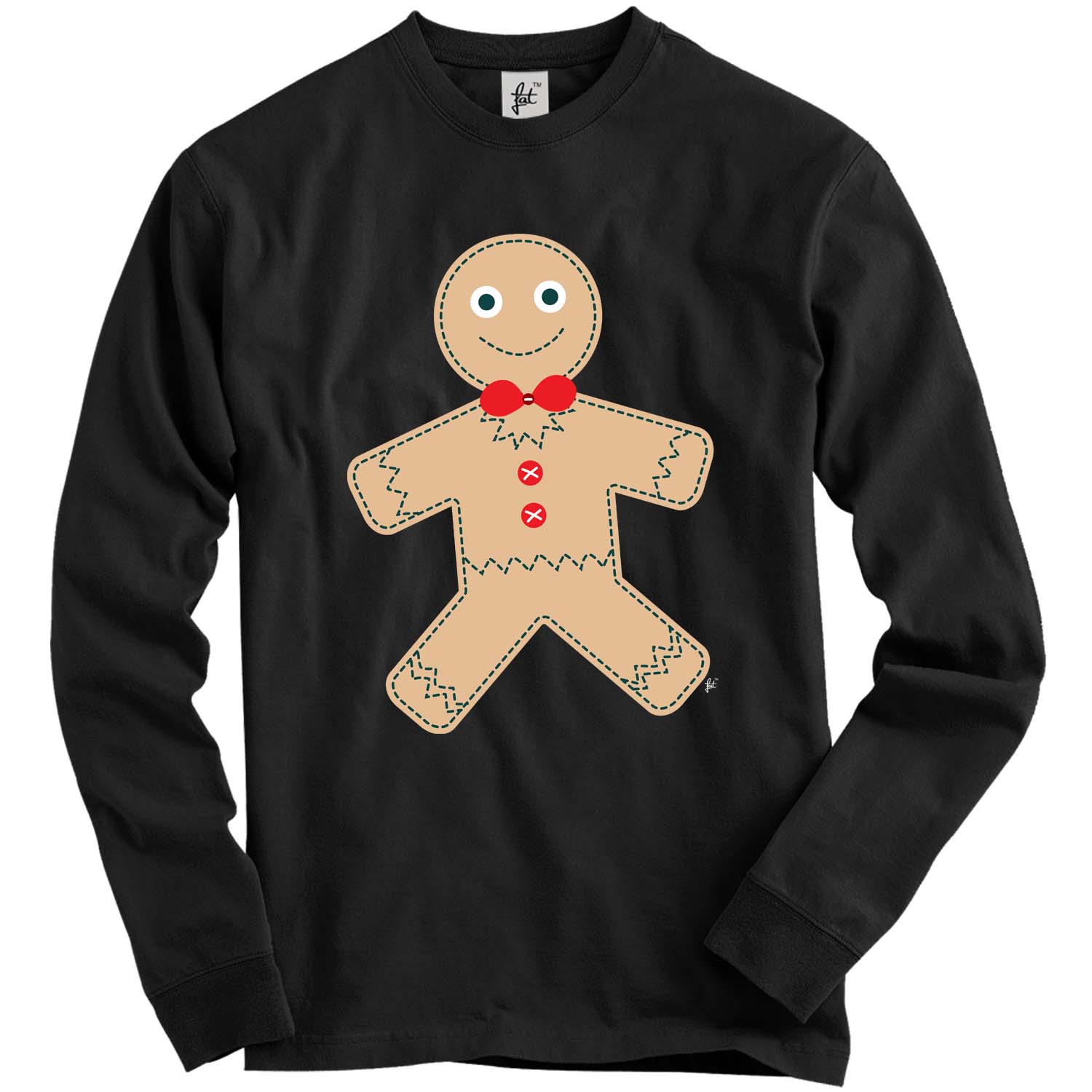 Xmas Gingerbread Man Wearing Red Bow Tie Adult Christmas Jumper ...