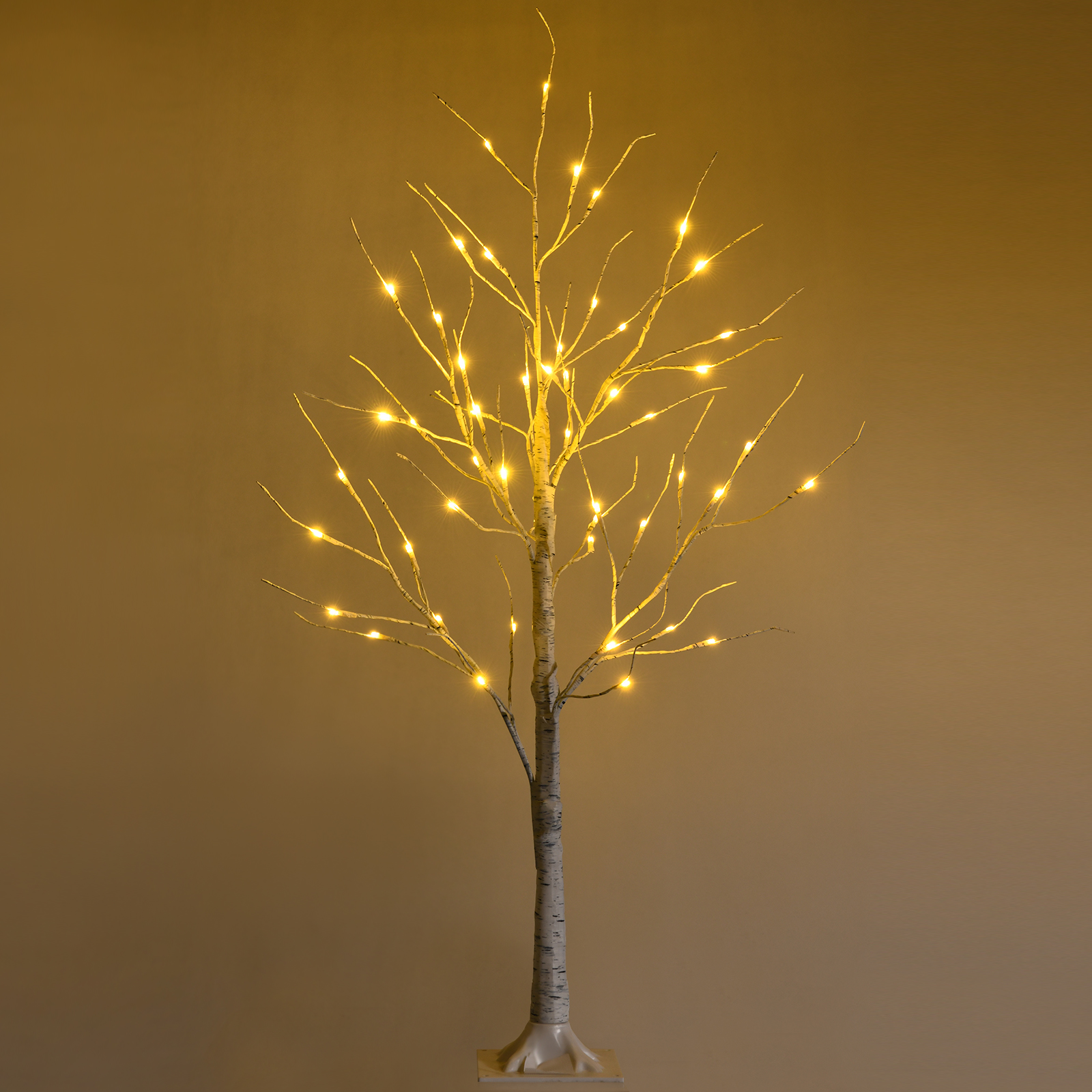 4ft Pre-lit White Twig Birch Tree for Christmas Holiday w/ 48 LED ...