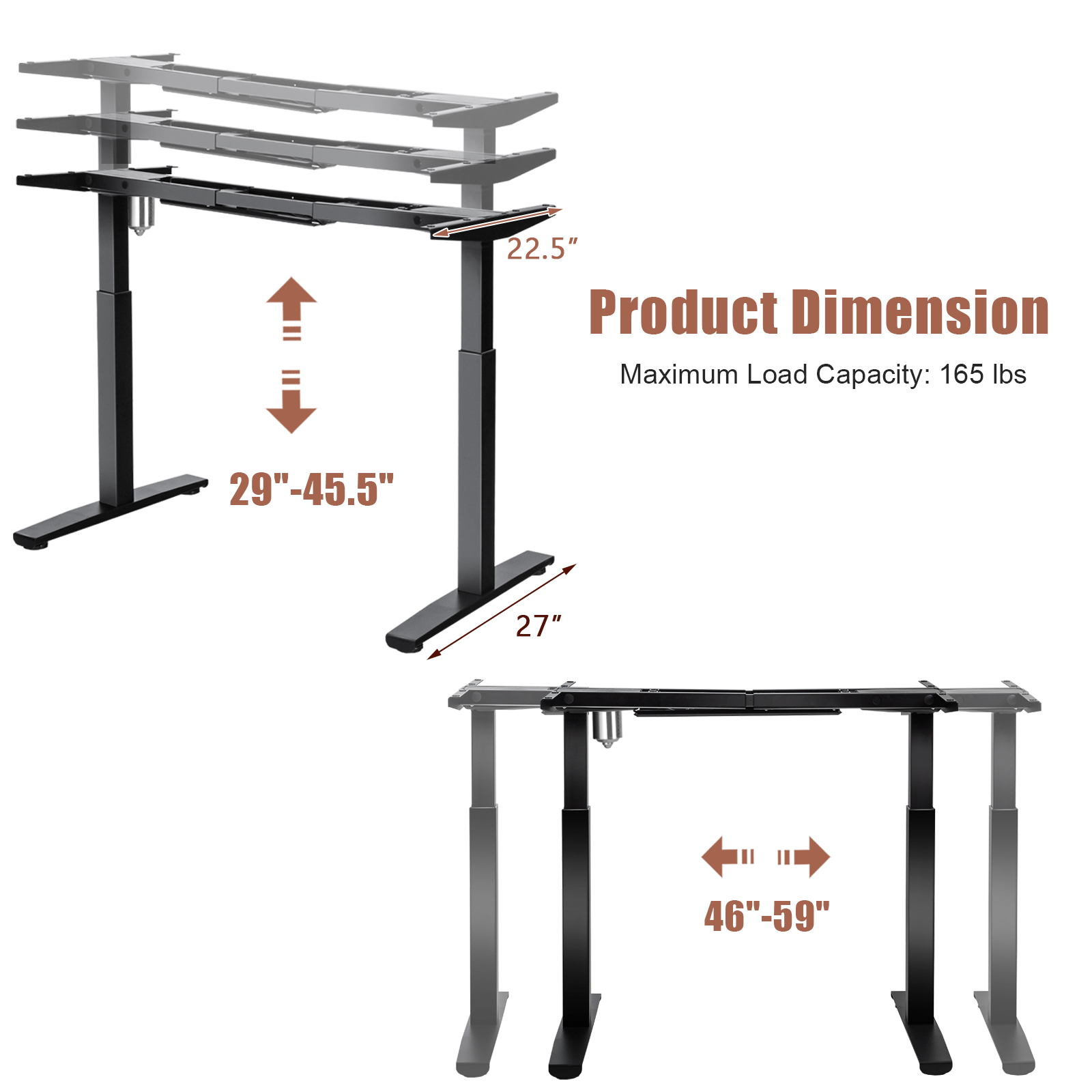Electric Standup Desk Frame Ergonomic Sit to Stand Adjustable ...