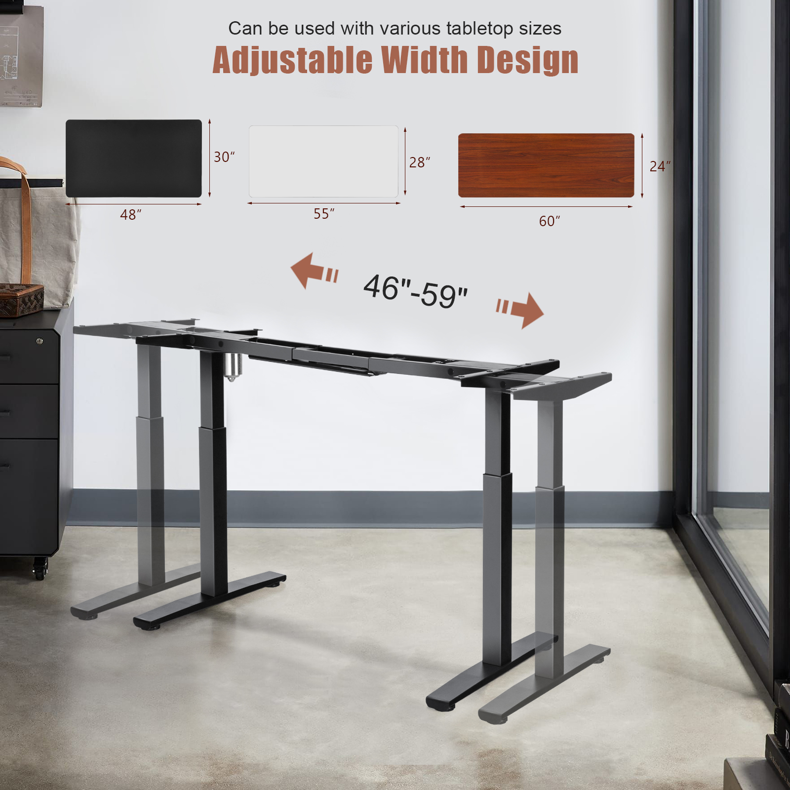 Electric Standup Desk Frame Ergonomic Sit to Stand Adjustable ...