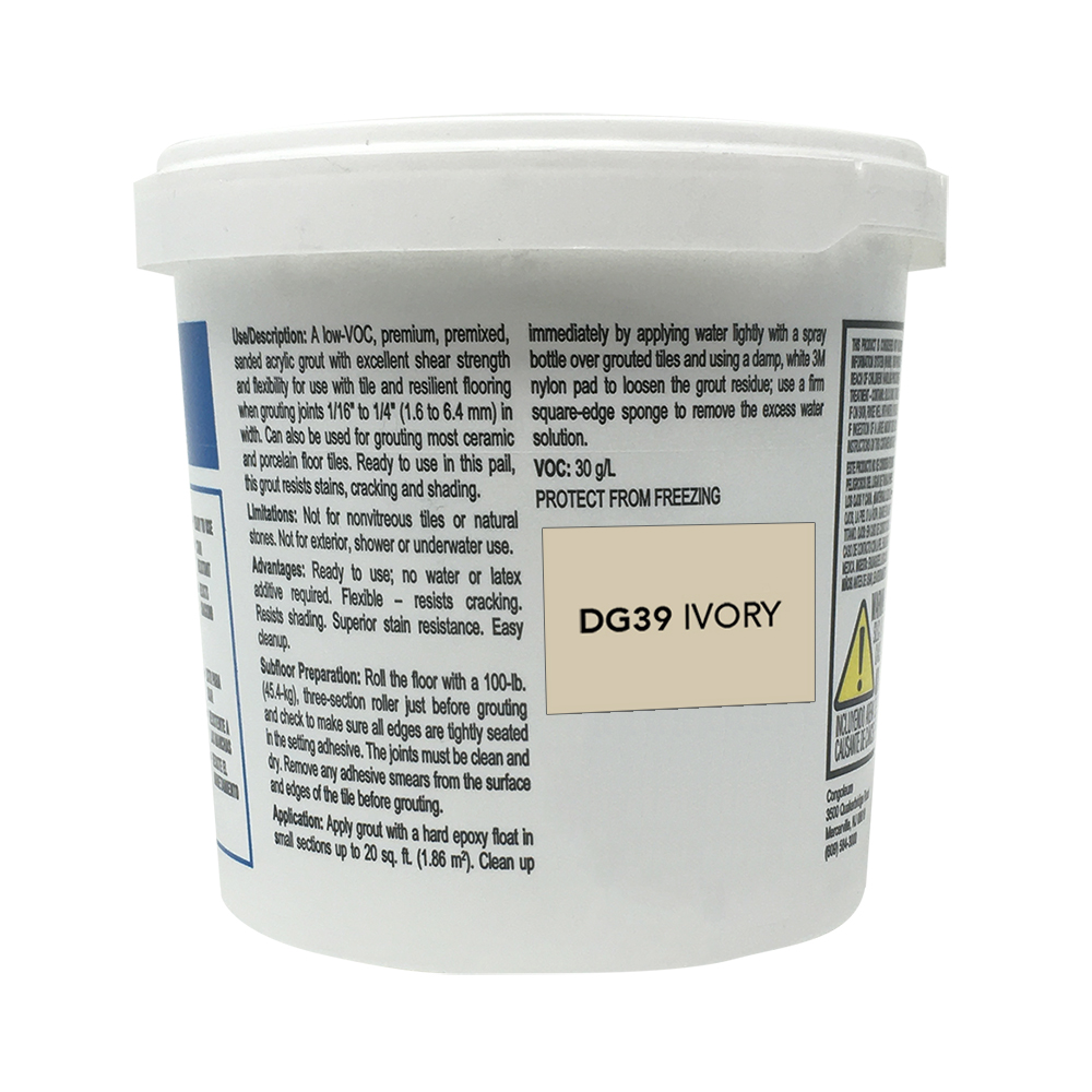 Congoleum (ivory) DuraCeramic Premixed Dura Grout 1 Gallon Dg-39 for ...