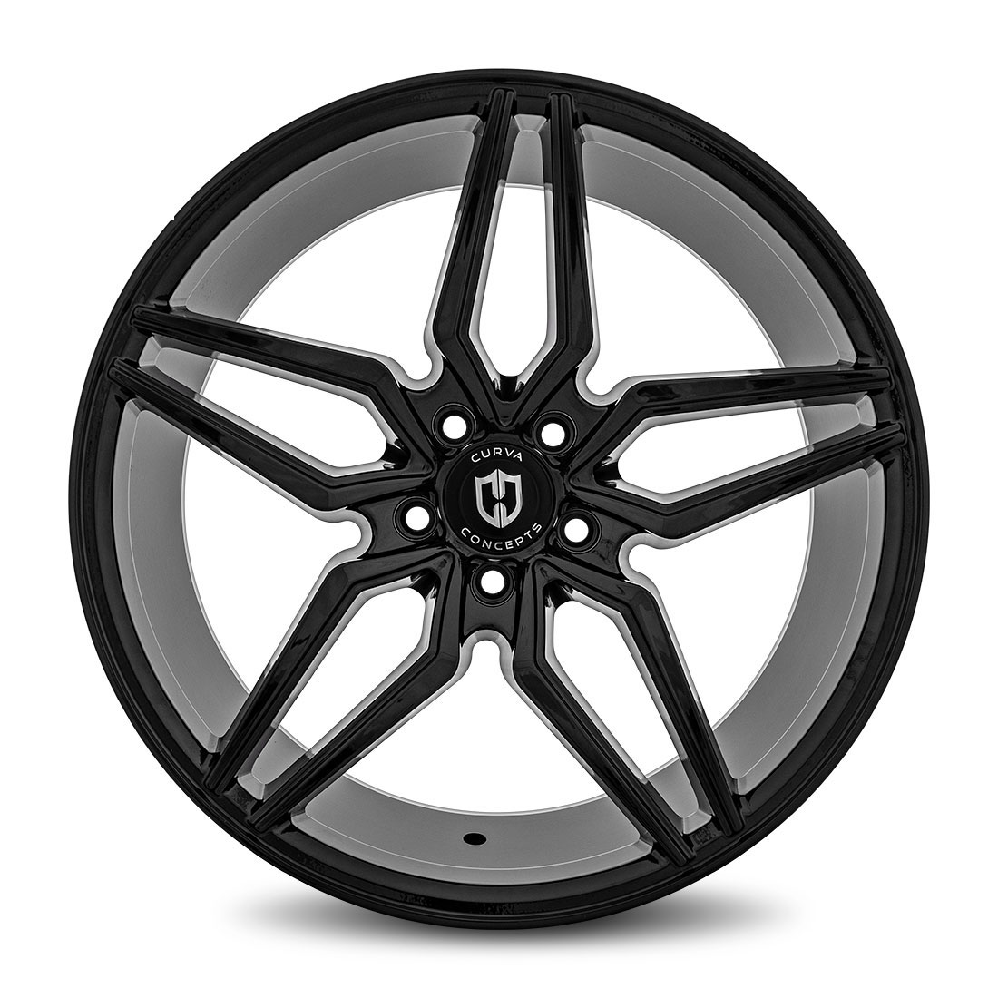 4 CURVA C25 18 Inch 5x120 Wheels Rims 18x9 5 35mm Gloss Black 721 76