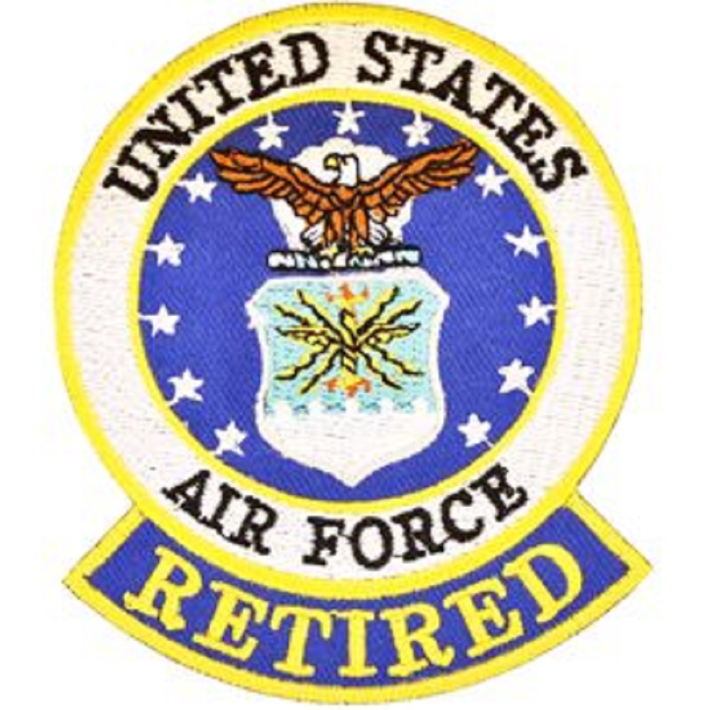 US AIR FORCE RETIRED - Embroidered Patches, Premium Quality Iron On ...