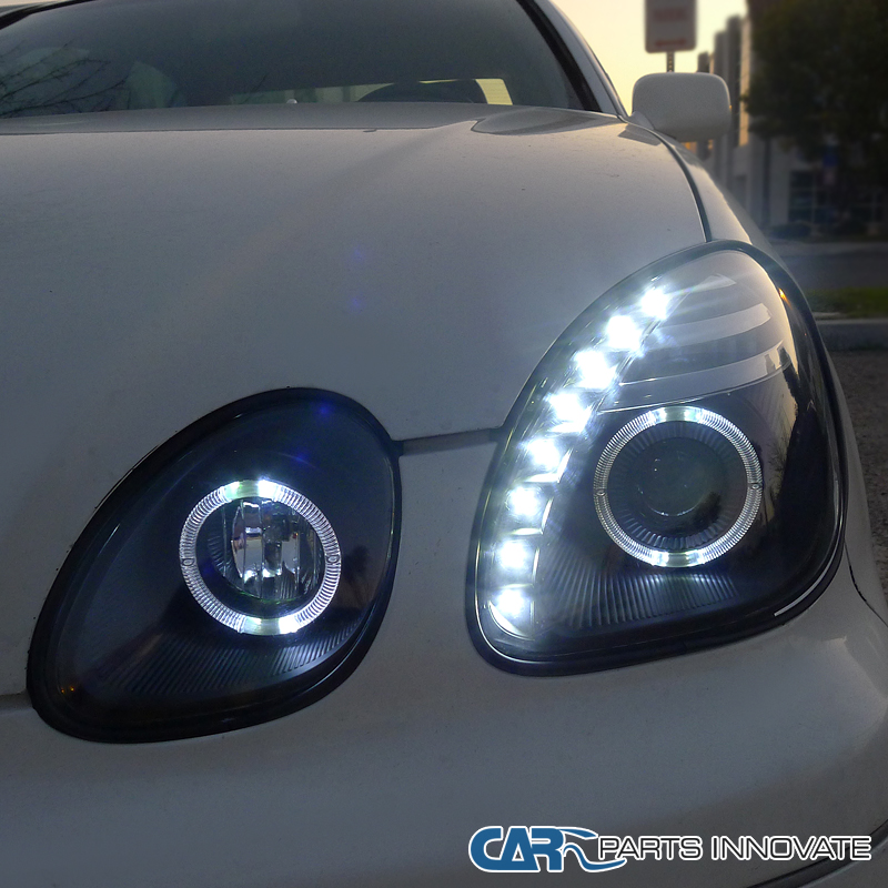 For 01-05 Lexus GS430 GS400 GS300 Black LED Halo Projector Headlights ...