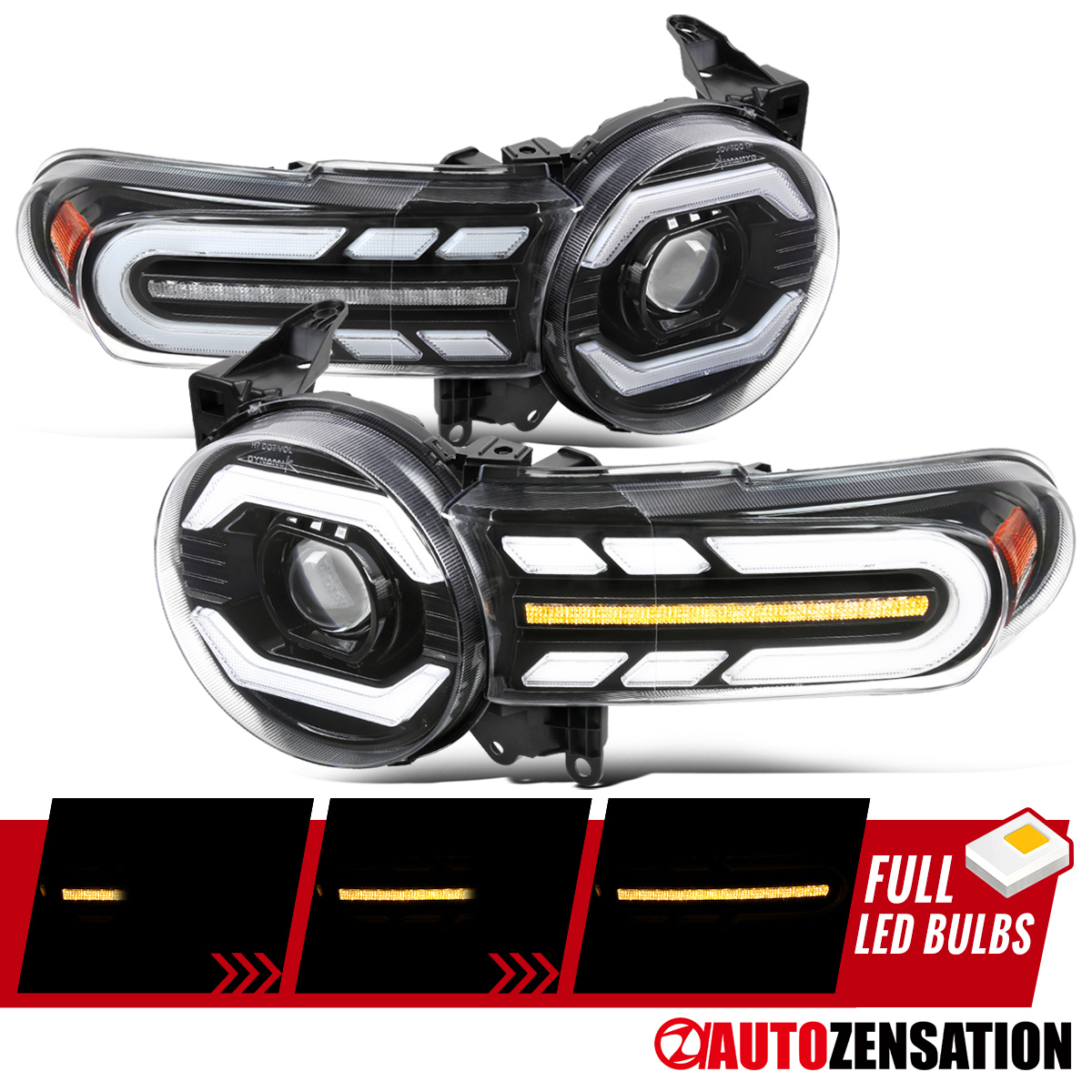 Fit 2007-2014 Toyota FJ Cruiser LED Projector Headlights Sequential ...