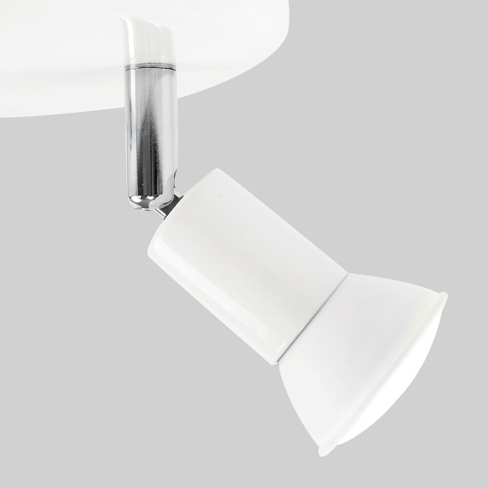 3 Way Round Plate Ceiling Light Fitting Spot Lights LED Light Bulb Home ...