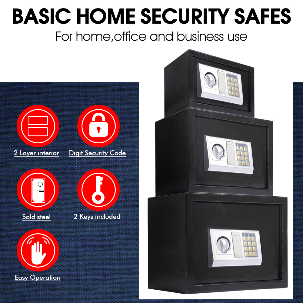 Security Box Electronic Safe Digital Lock Cash Deposit Password Home ...