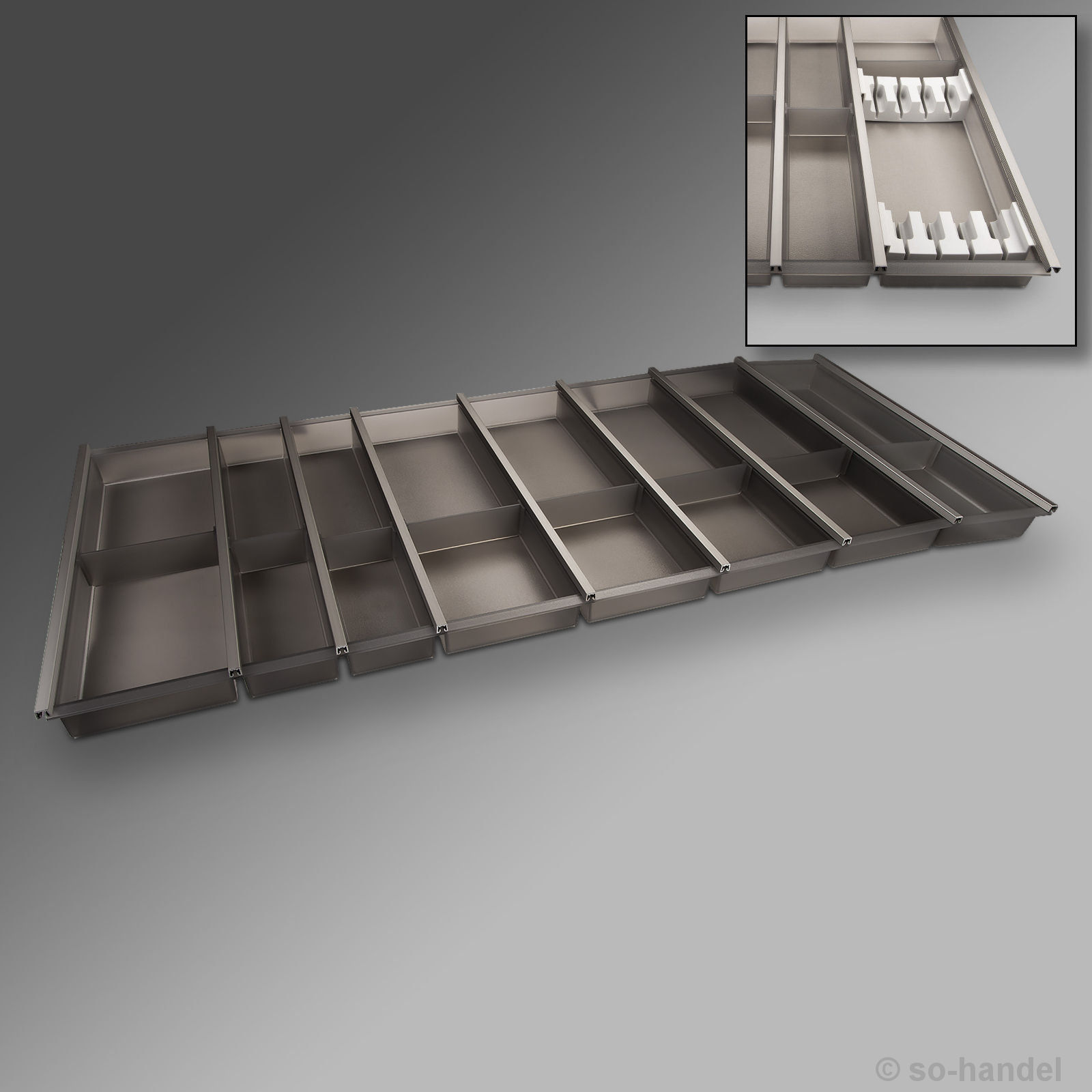 So-Tech CUISIO Cutlery Insert Graphite Translucent Cutlery Box Cutlery ...