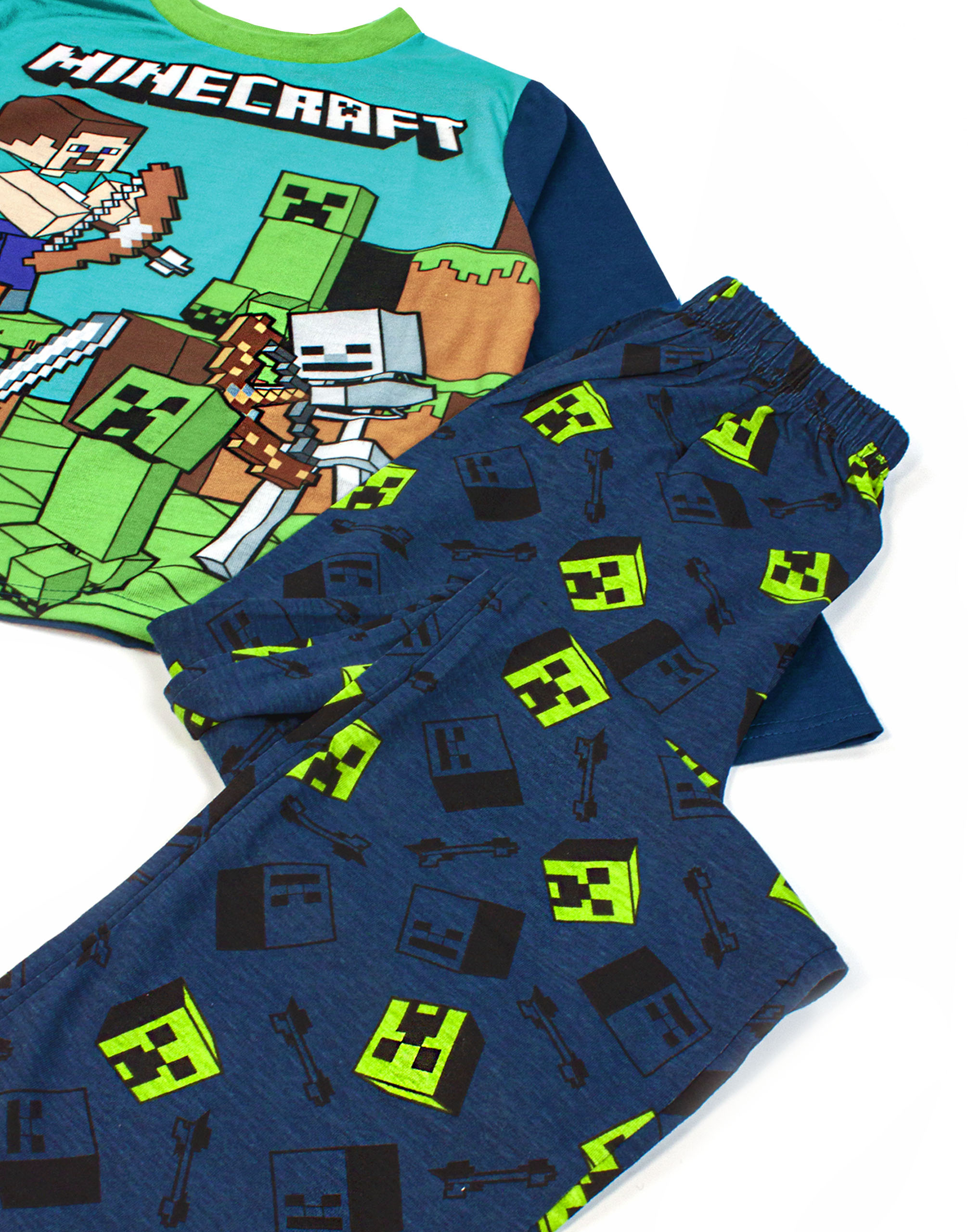 MINECRAFT PYJAMAS FOR Boys PJs Kids Gamer Sleepwear Set £17.99 ...