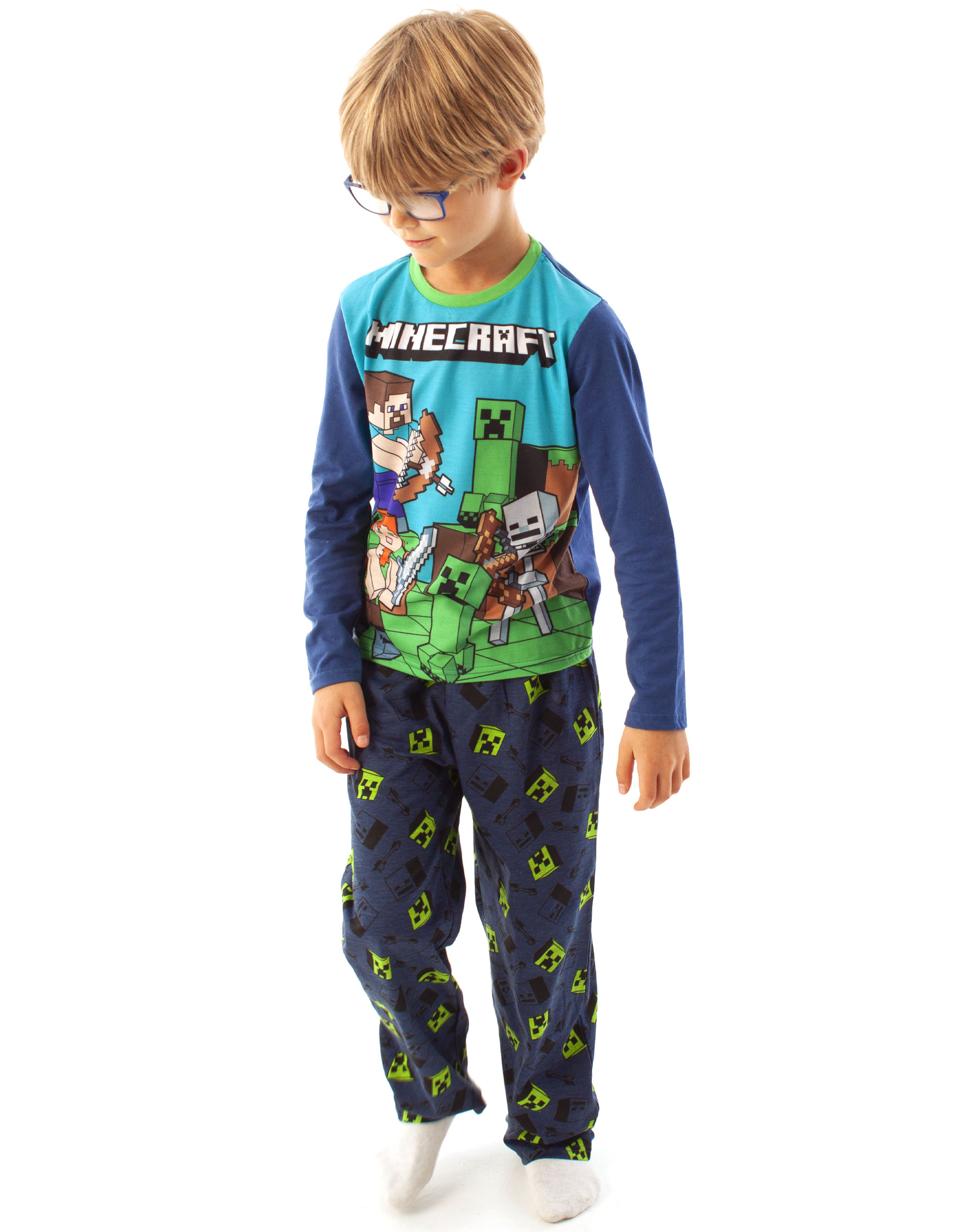 MINECRAFT PYJAMAS FOR Boys PJs Kids Gamer Sleepwear Set £17.99 ...