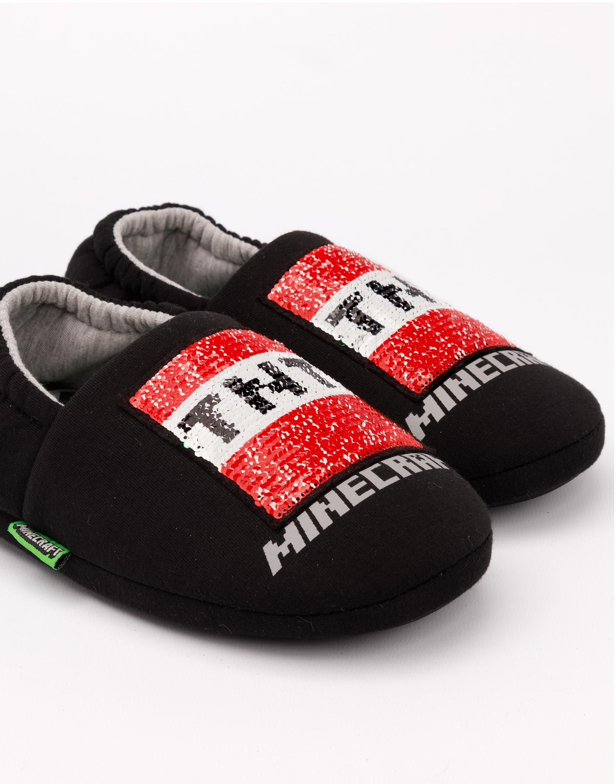 Minecraft Slippers Boys Kids Blue Creeper vs Zombie TNT House Shoes | eBay