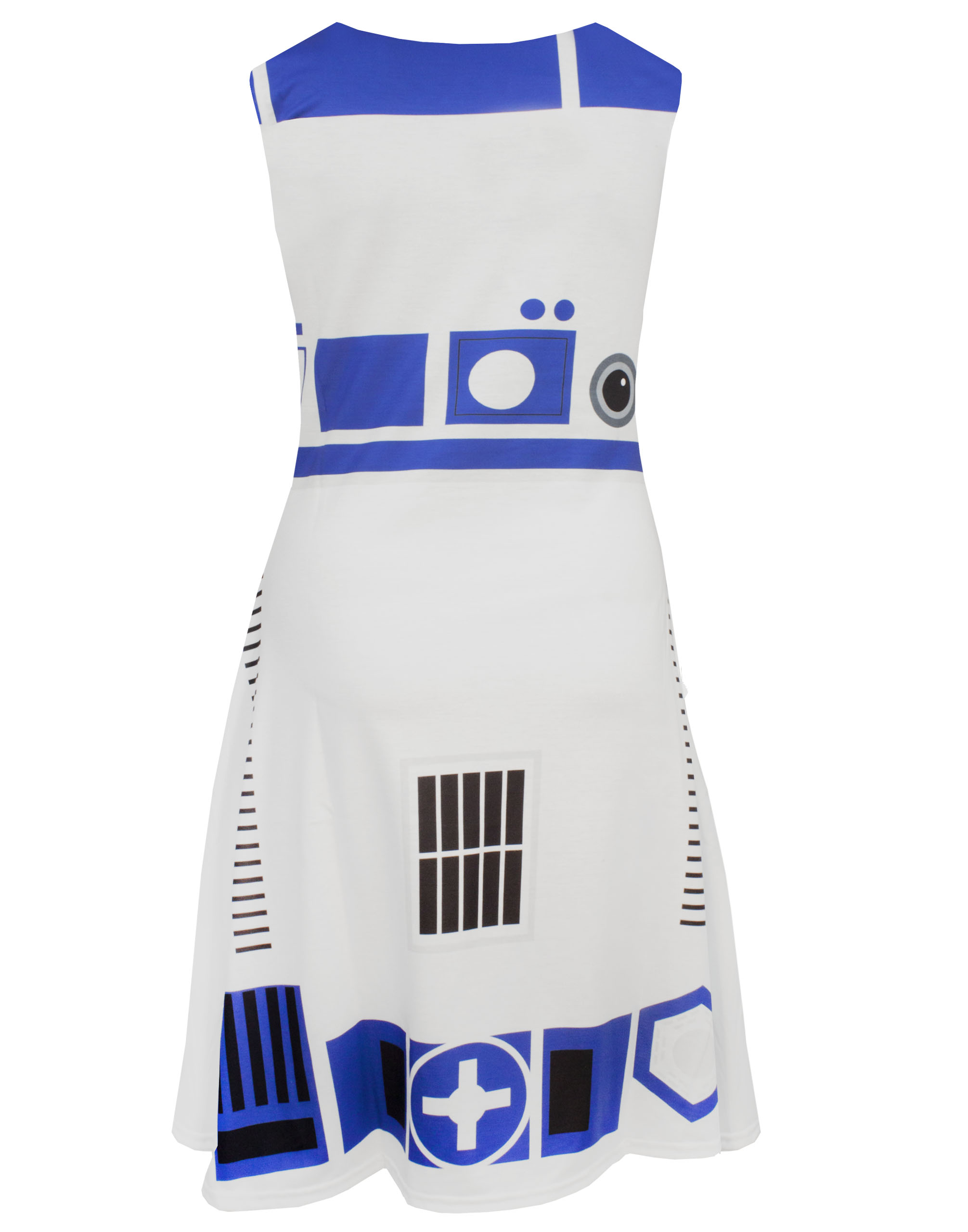Star Wars R2D2 Costume Dress Women's Ladies Cosplay Droid White ...