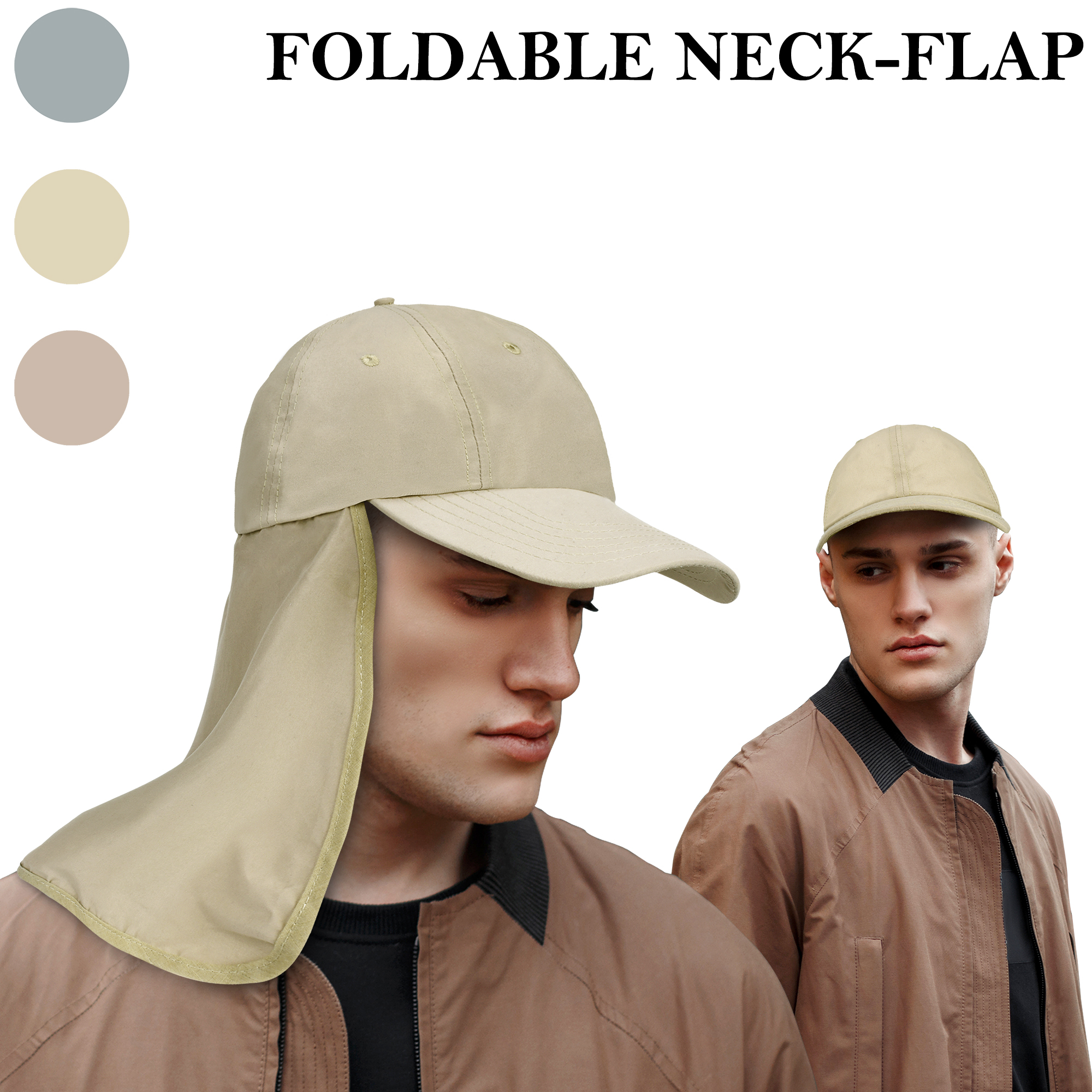Men Outdoor Sun Hiking Hat Cap Ear Flap Neck Cover Fishing Hunting UV ...