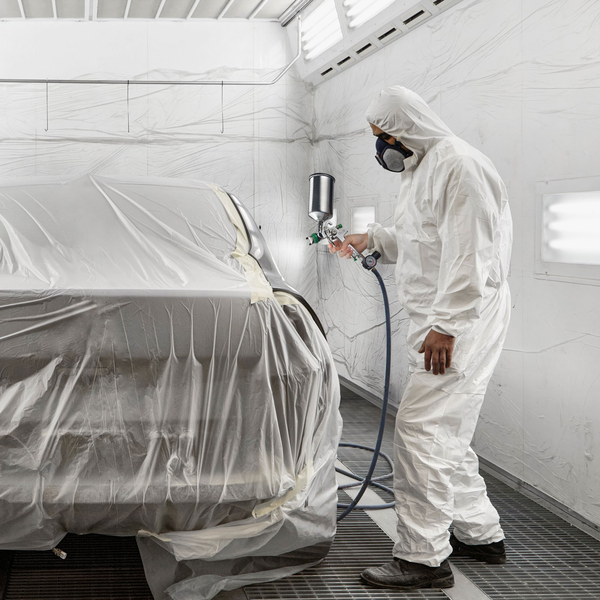 1.0-2.5mm Nozzle HVLP Air Spray Gun Kit Auto Paint Gravity Feed Car ...