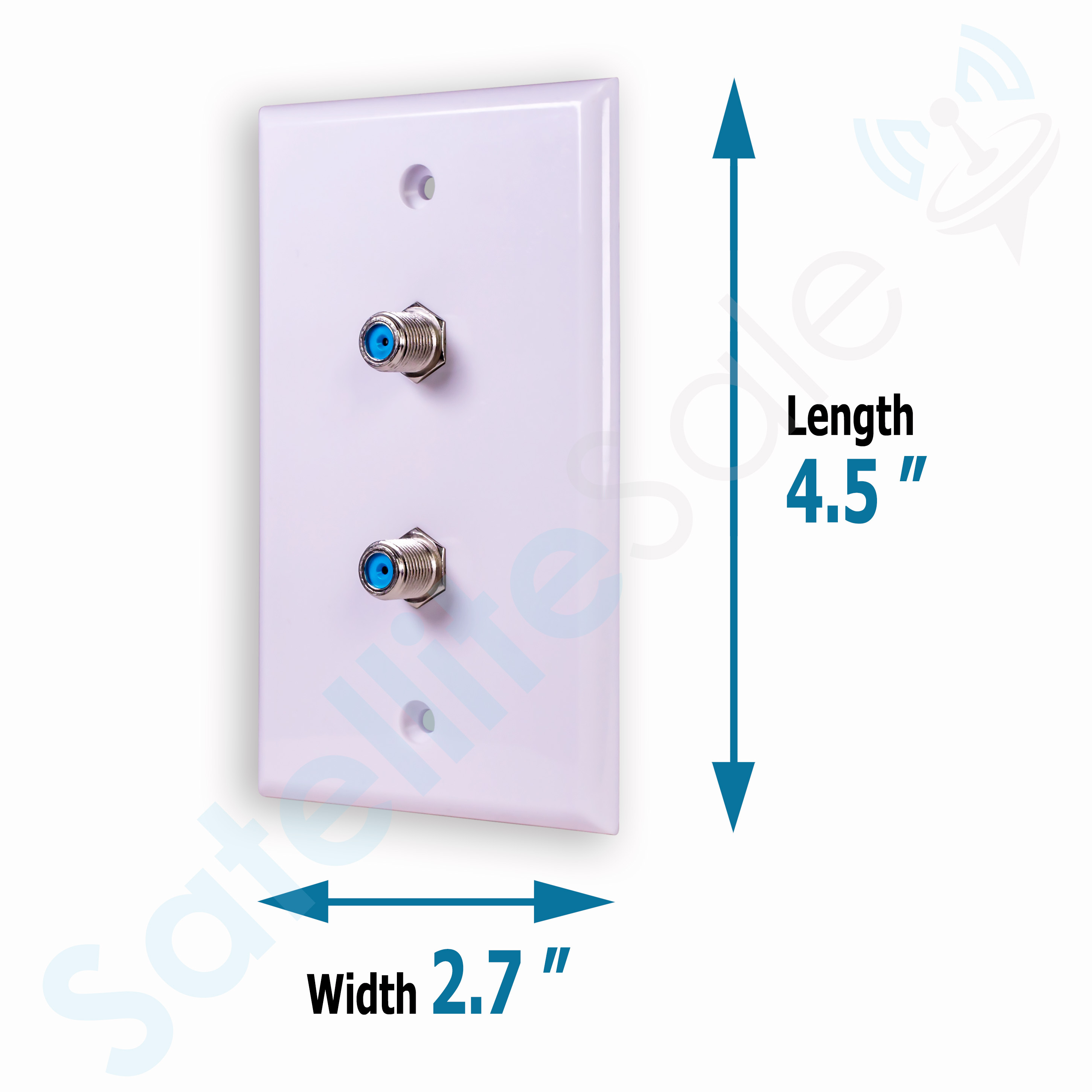 SatelliteSale Coaxial F- 81 Type RG-6 3GHz Universal Wall Plate w ...