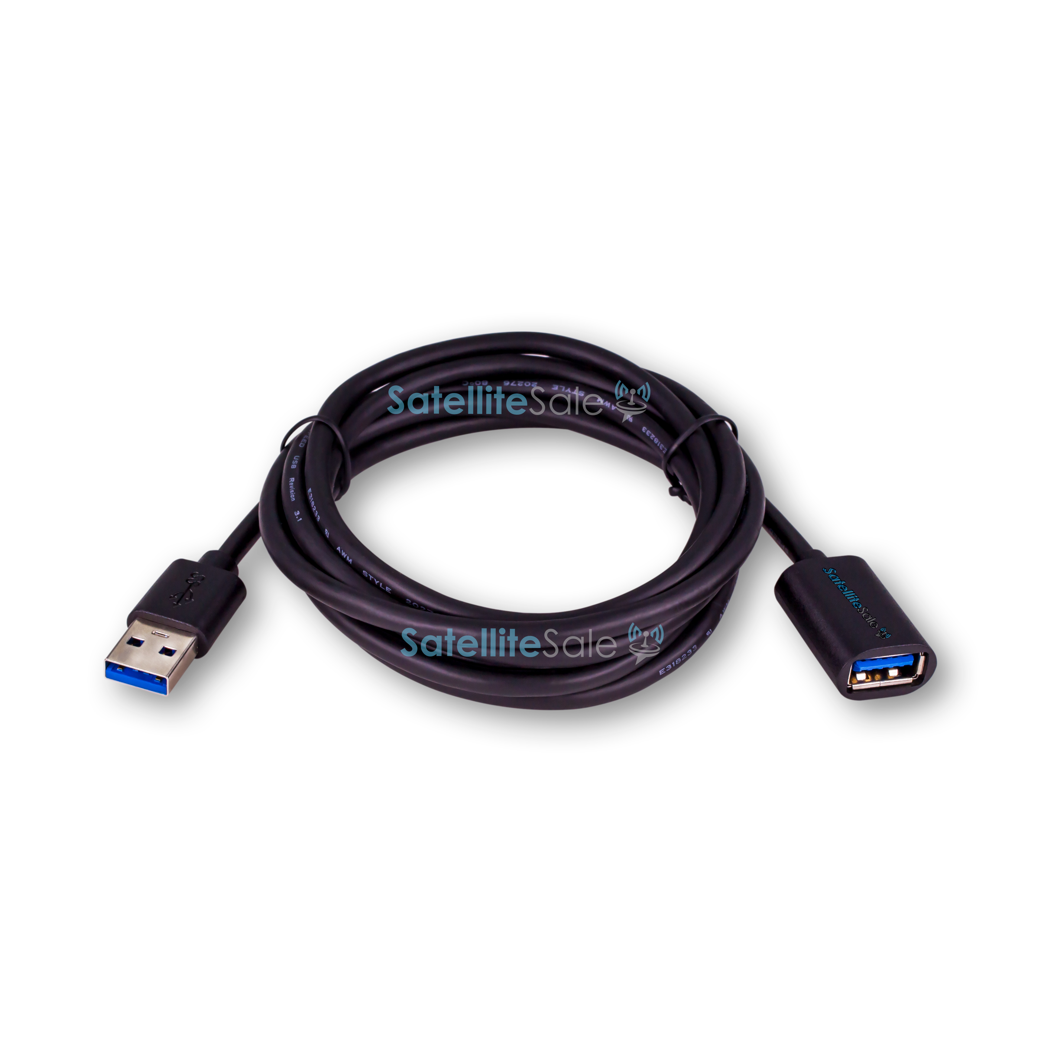 SatelliteSale USB 3.0 Extension Data Cable 5Gbps SuperSpeed Black Cord ...