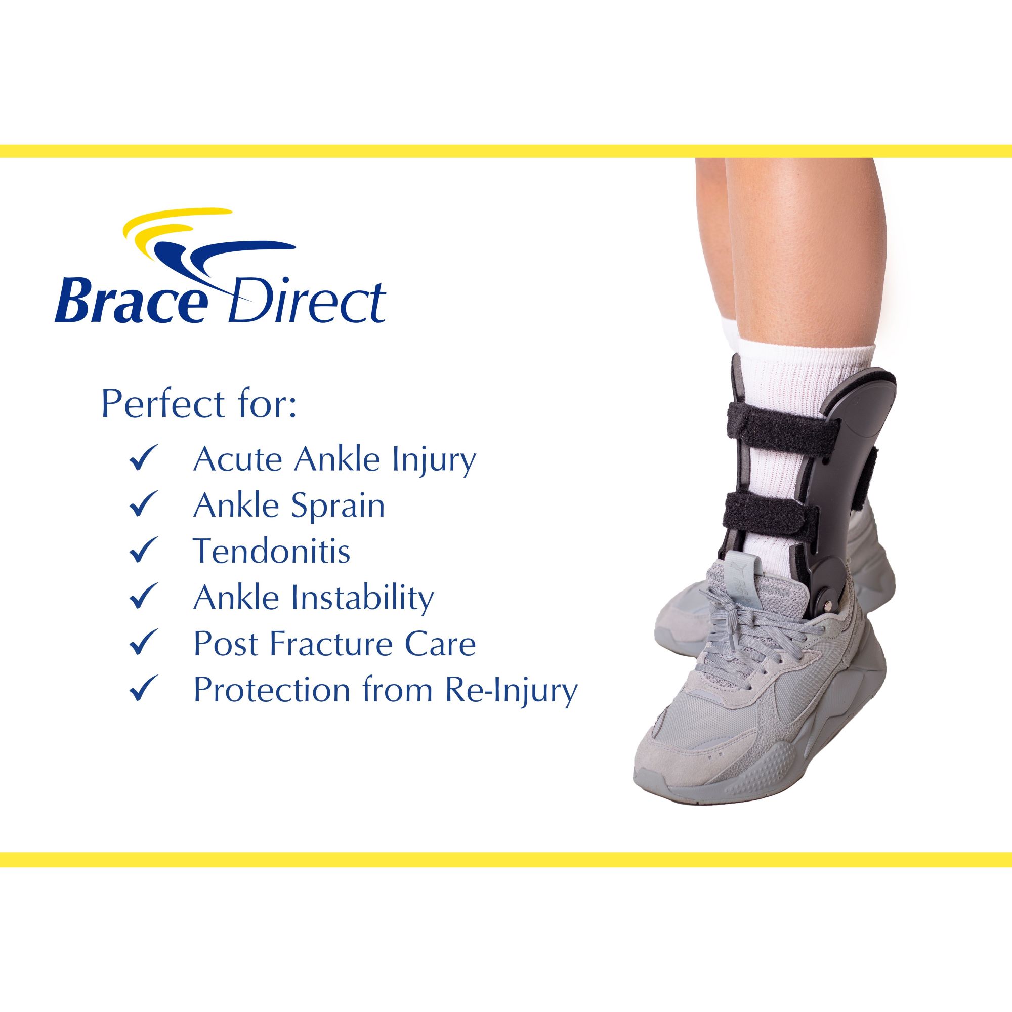 Semi-Rigid Active Ankle Brace- Injury Stabilizer | eBay