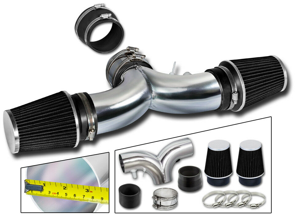 Dual Twin Air Intake Kit + BLACK FILTER 94-96 Chevy Impala SS Caprice 4 ...