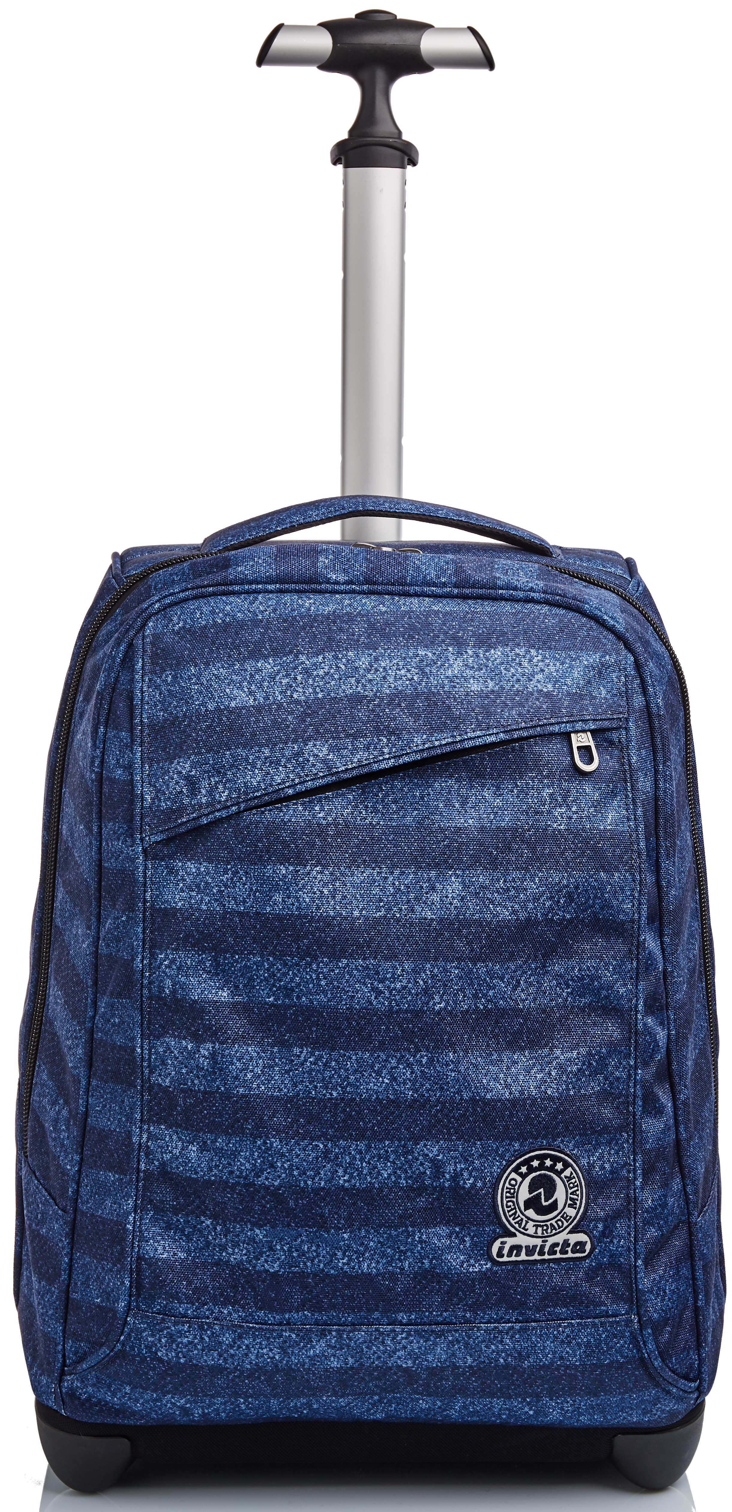 Trolley Invicta , Stripes, Blu, 2 in 1 con Spallacci per uso Zaino