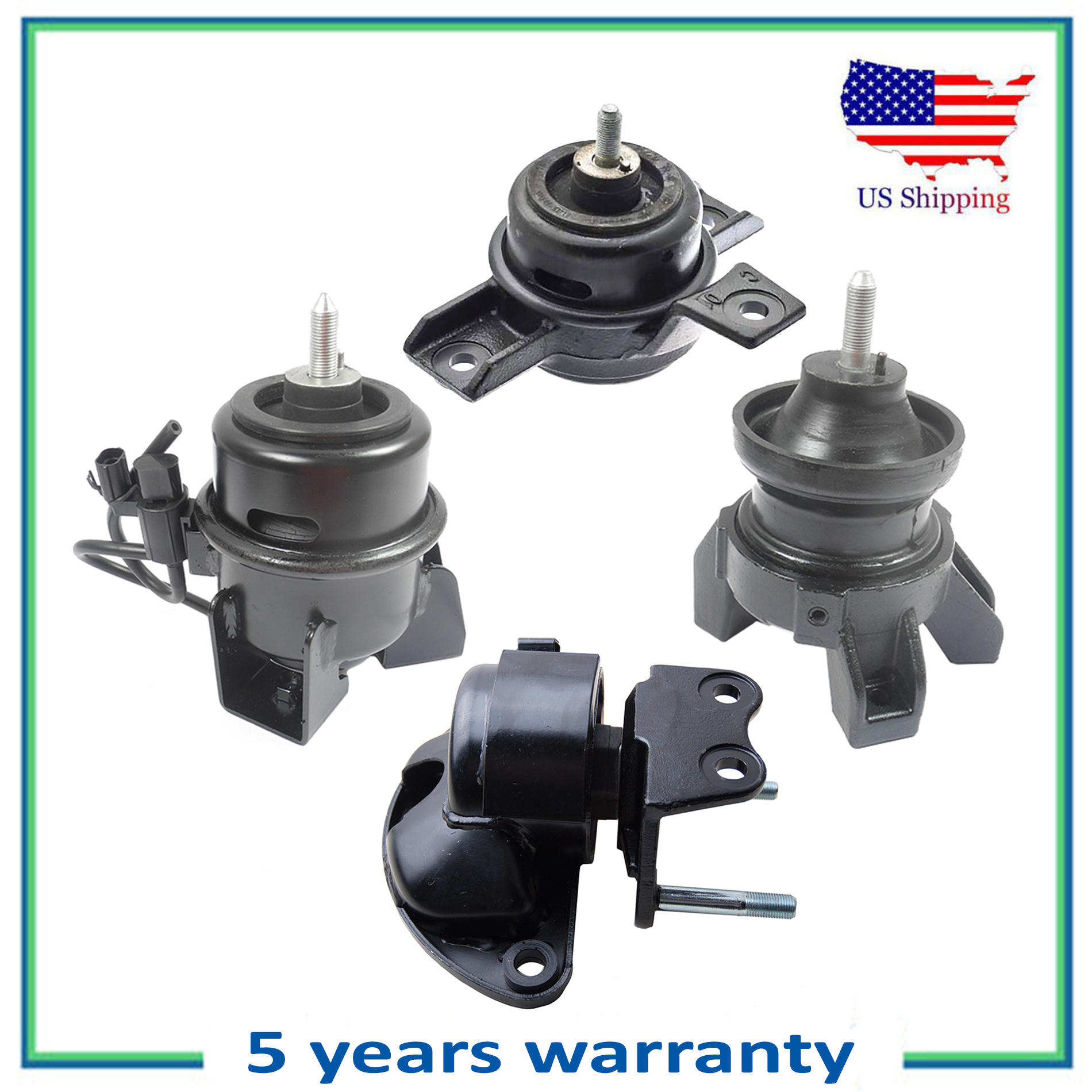 4PCS Engine Motor & Automatic Transmission Mount For 07-12 Hyundai ...