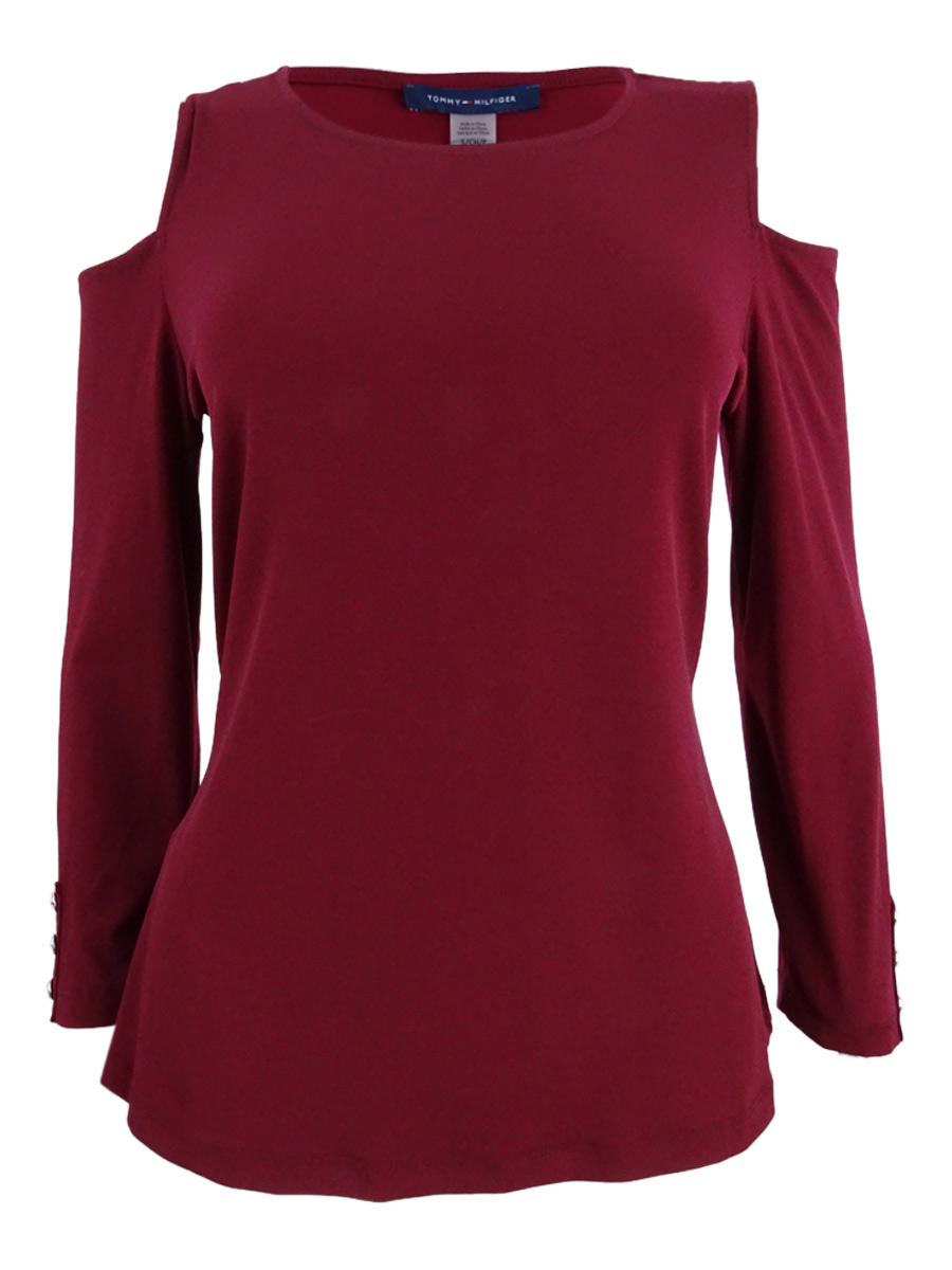 Tommy Hilfiger Women's Cold-Shoulder Button-Sleeve Top | eBay