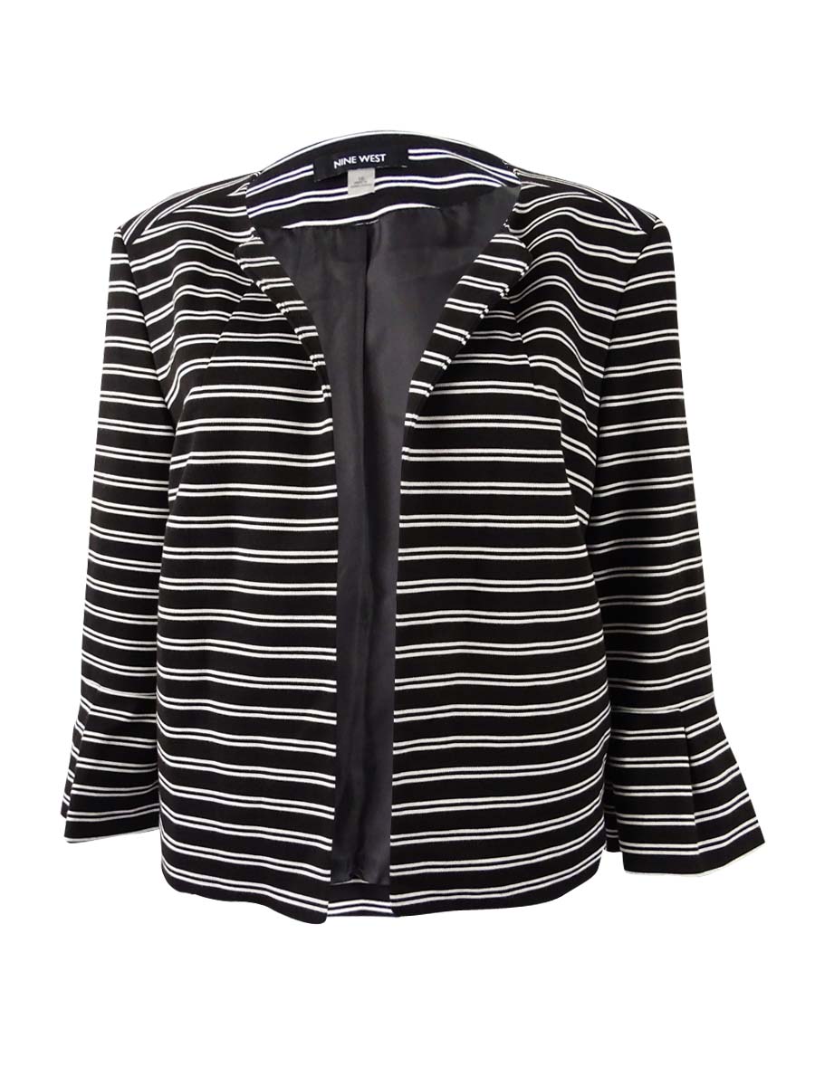 Nine West Women's Striped Ponte Knit Jacket | eBay