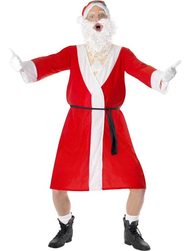 Mens Funny Sleazy BAD Santa Claus Costume Father Christmas Fancy Dress ...