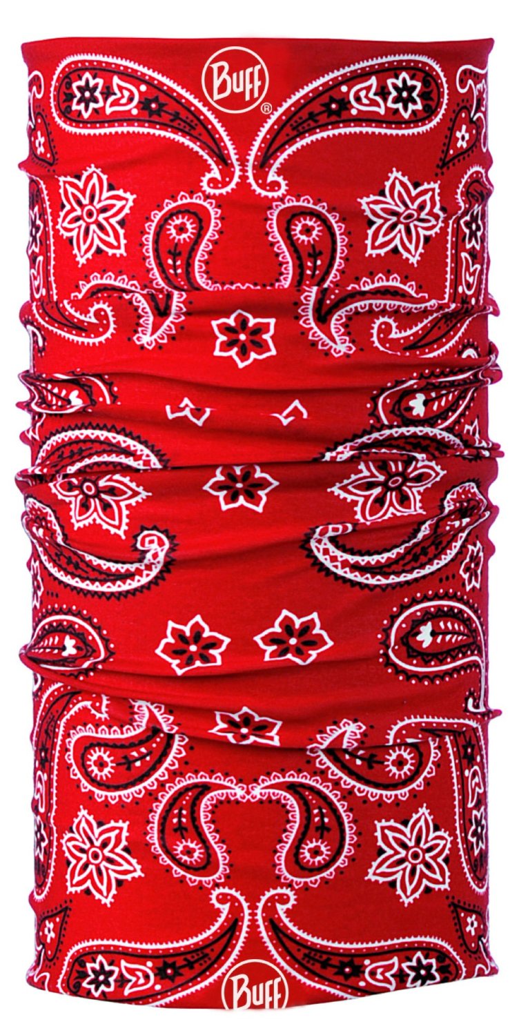 Original Buff Multifunctional Headwear Neck Tube Red & White Paisley ...
