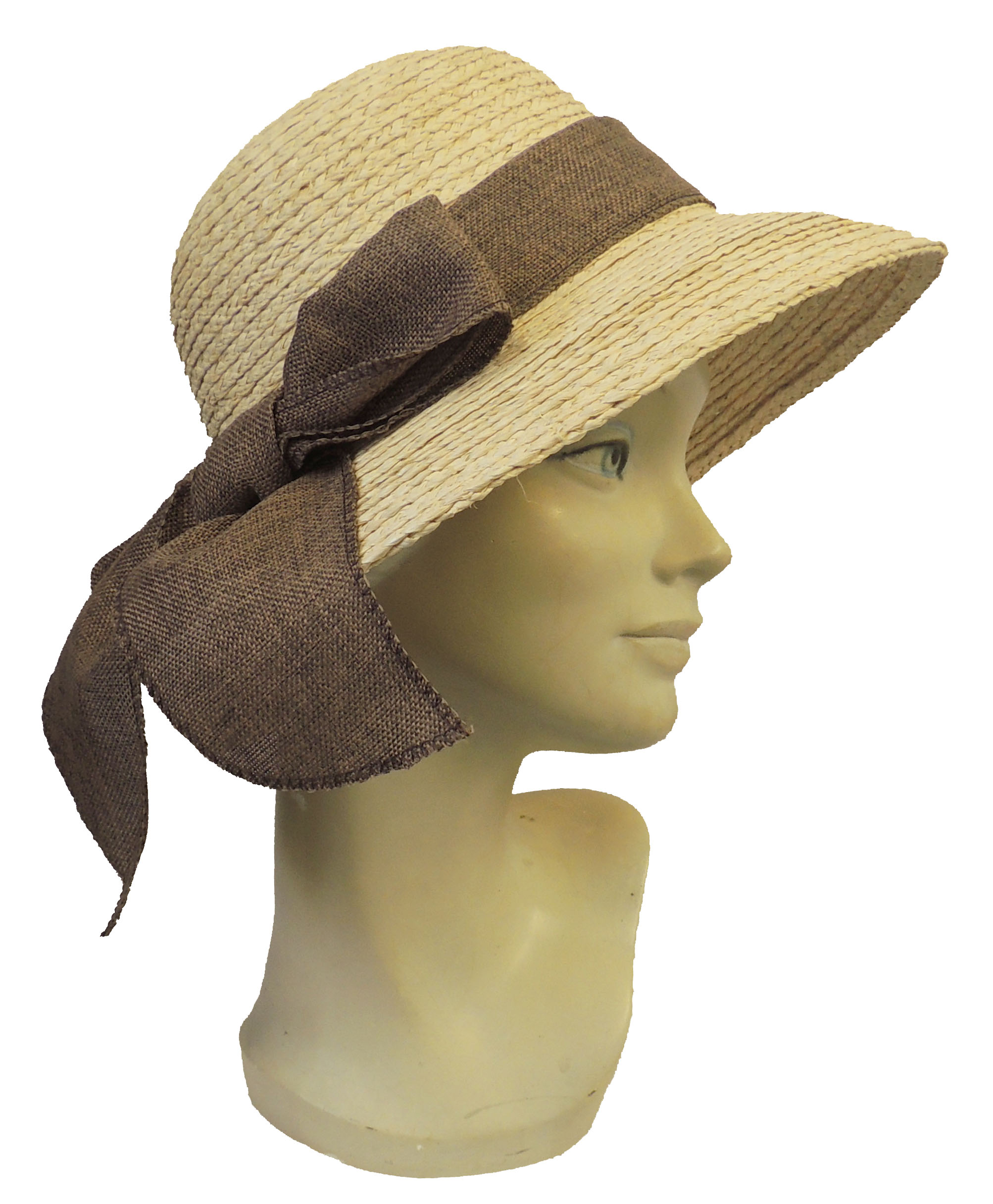 NEW RETRO WIDE Brim Raffia Summer Sun Hat 1920's 1940s Style with Brown ...