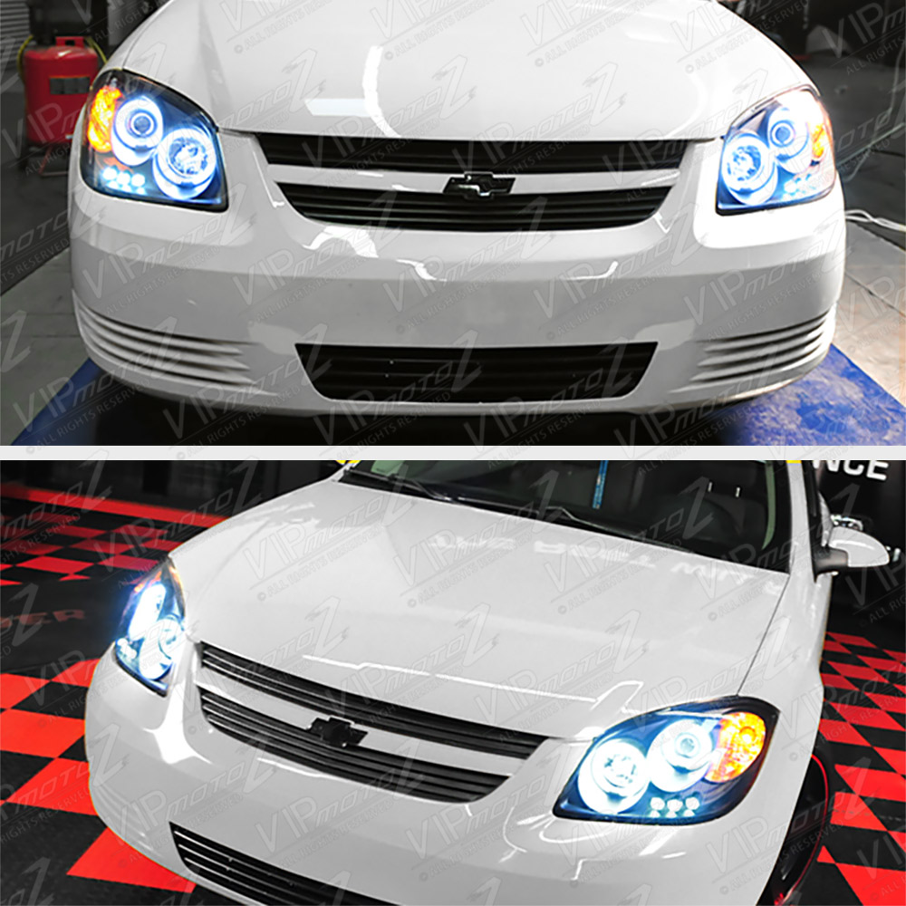 [HIGH QUALITY] 2005-2010 Chevy Cobalt G5 Black HALO LED DRL Projector ...