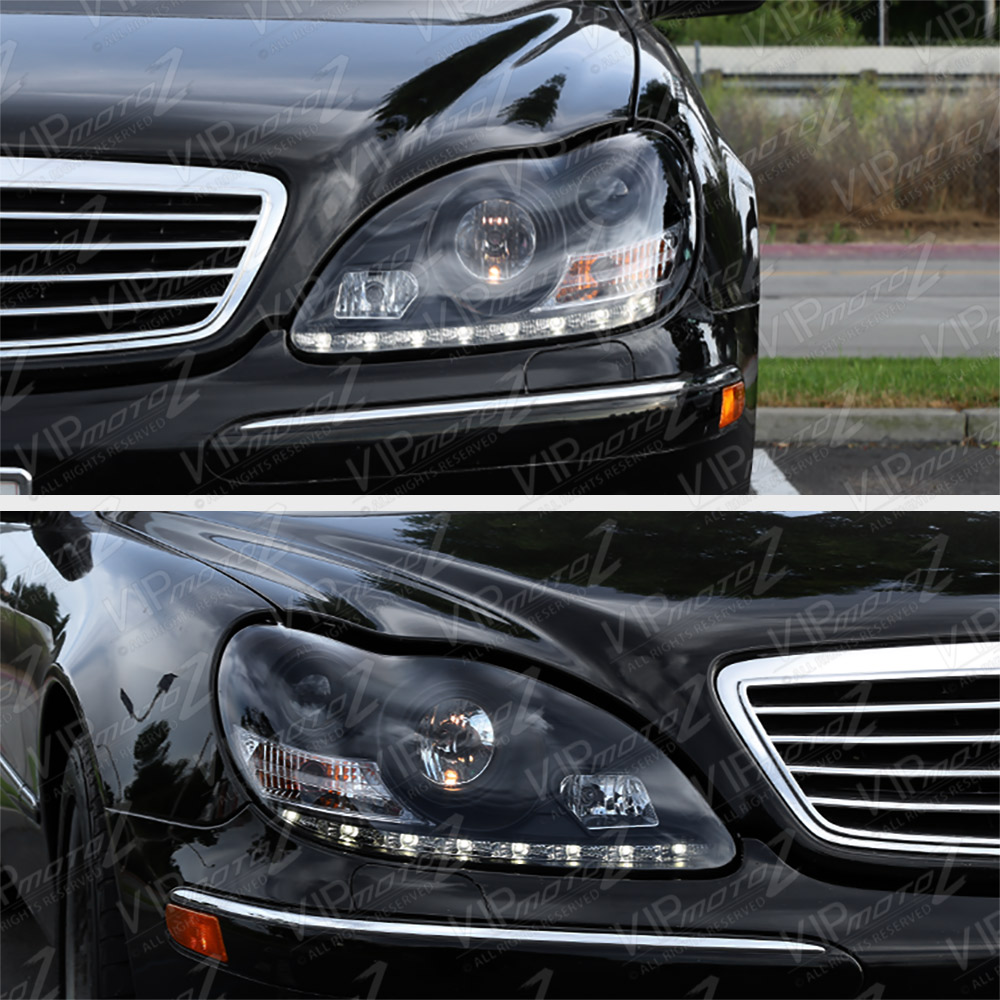 [W220 2003-06] HID Xenon Black LED Projector Headlight Signal Parking ...