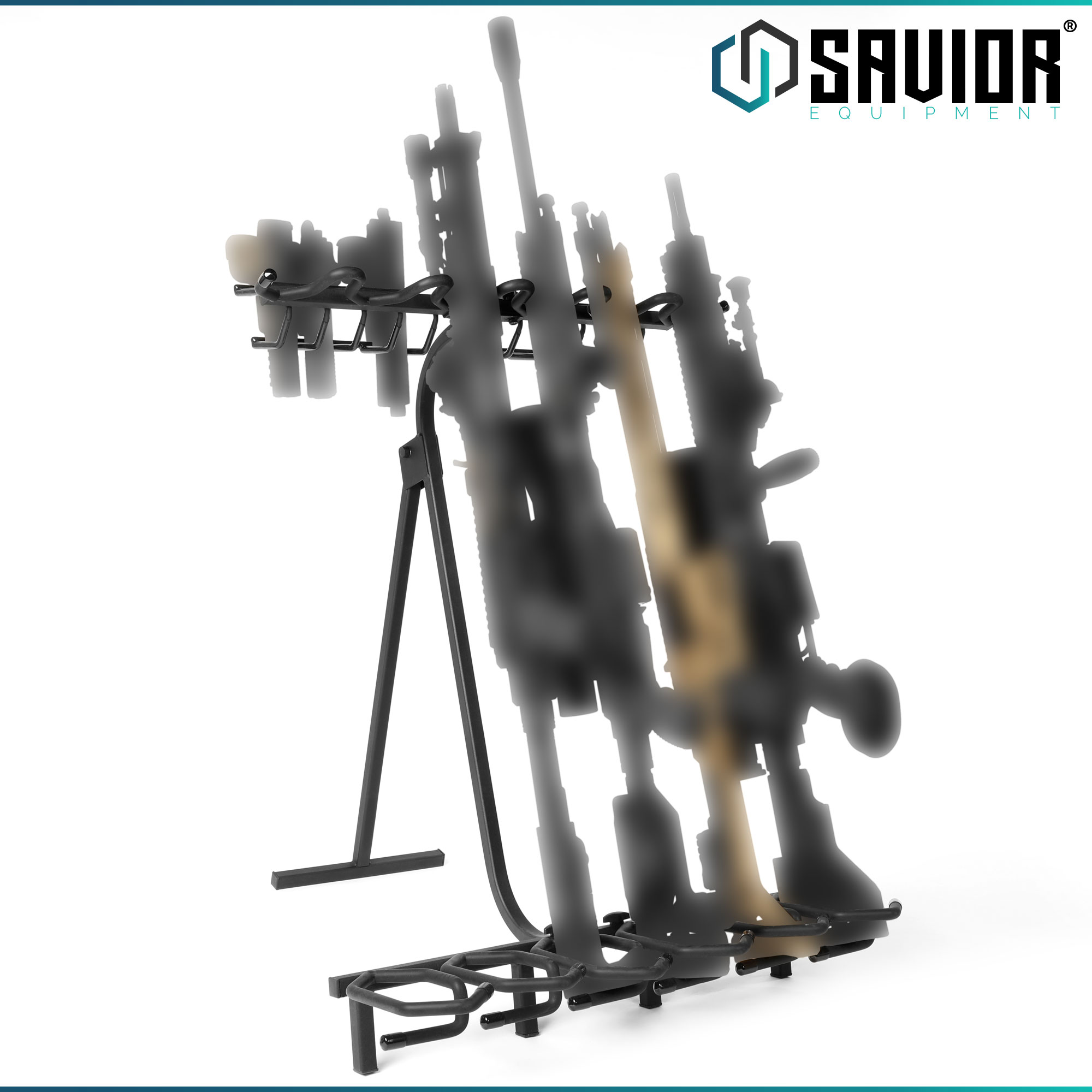 "SAVIOR" Holds 6 Rifle + 8 Pistol Portable Steel Firearm Gun Rack ...