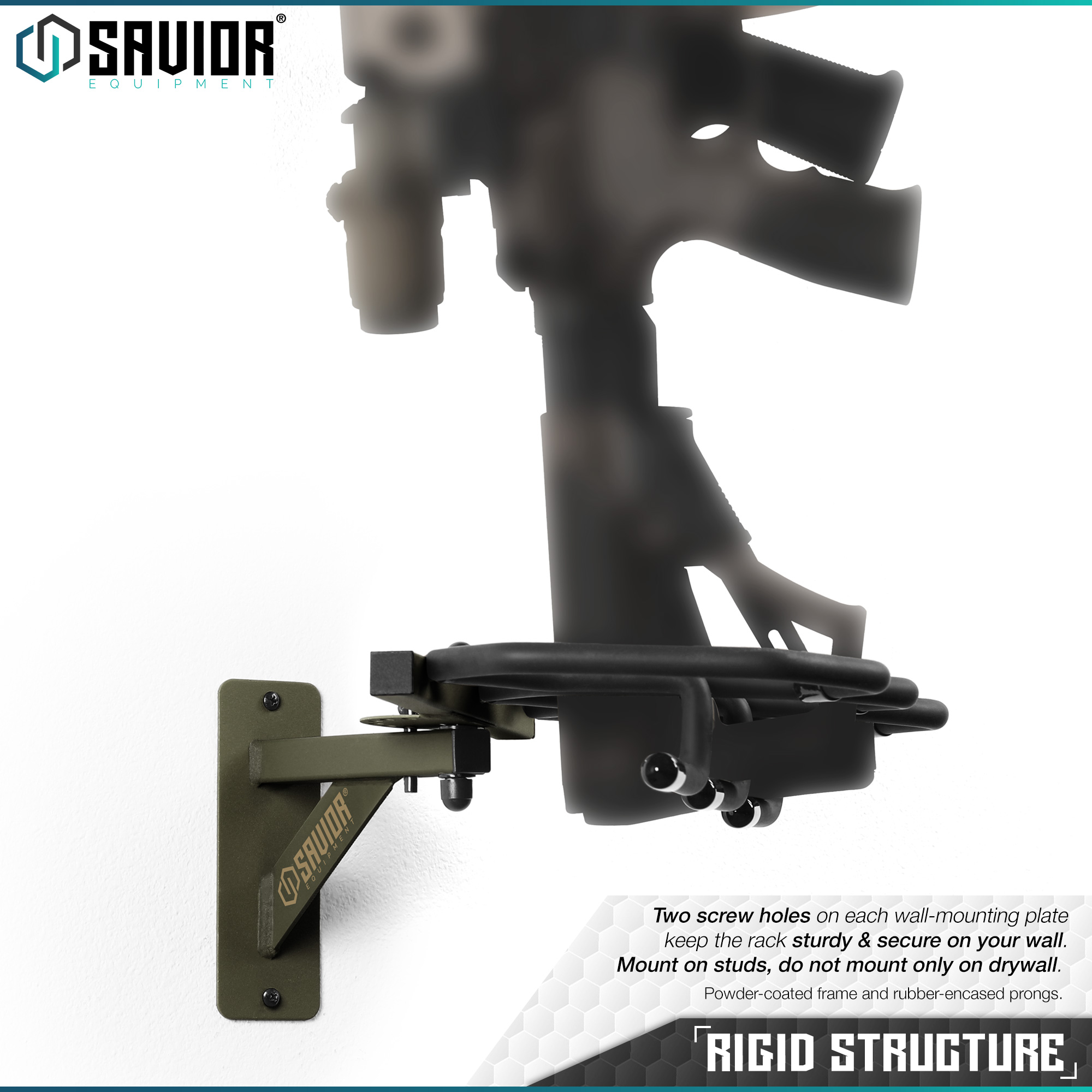 [SAVIOR]Vertical 3 Gun Rifle Wall Mount Rack Carbine Shotgun Hook ...