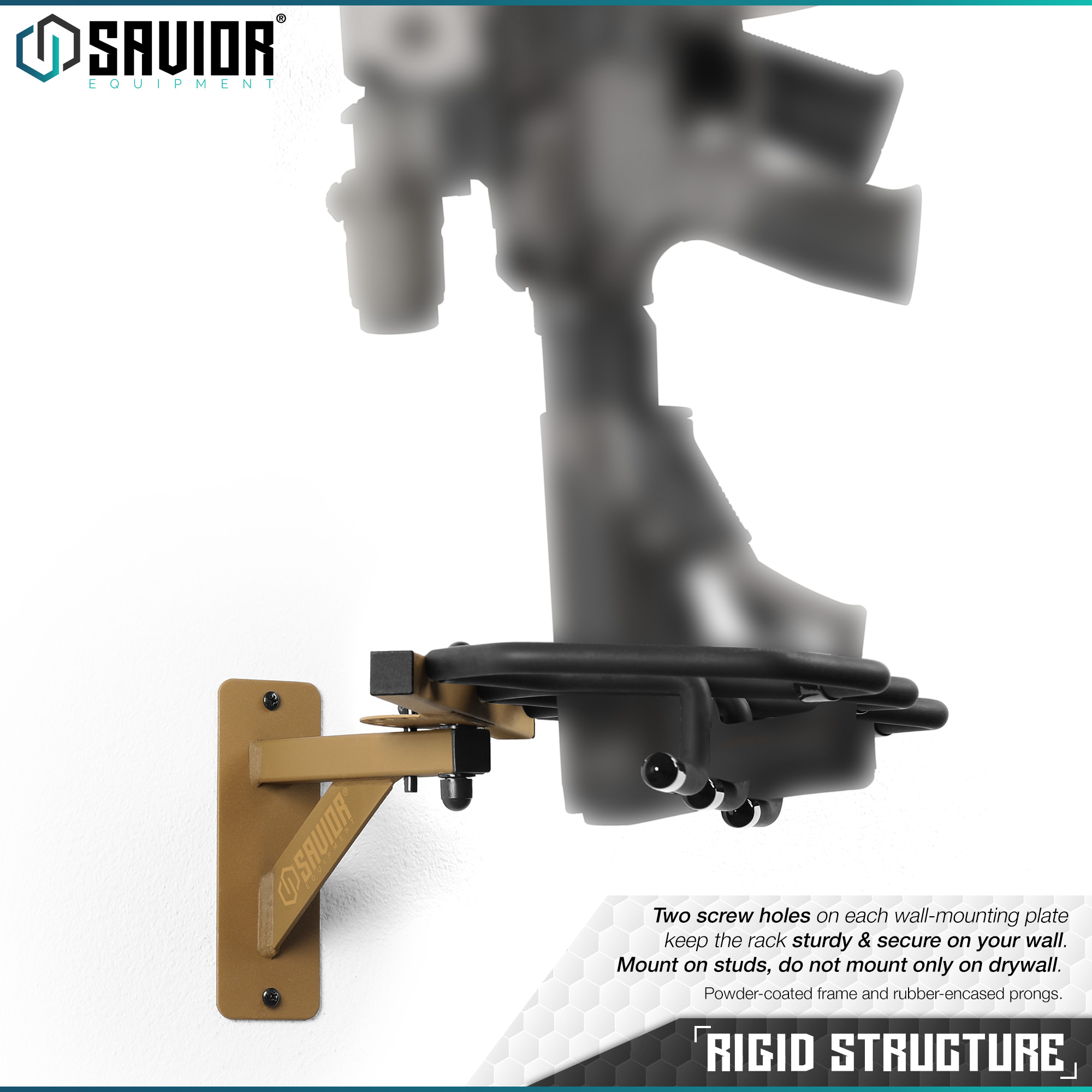 [SAVIOR]Vertical 3 Gun Rifle Wall Mount Rack Carbine Shotgun Hook ...