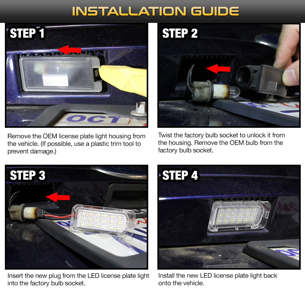 Ford Explorer Fusion Fiesta Escape [SUPER BRIGHT] LED License Plate ...